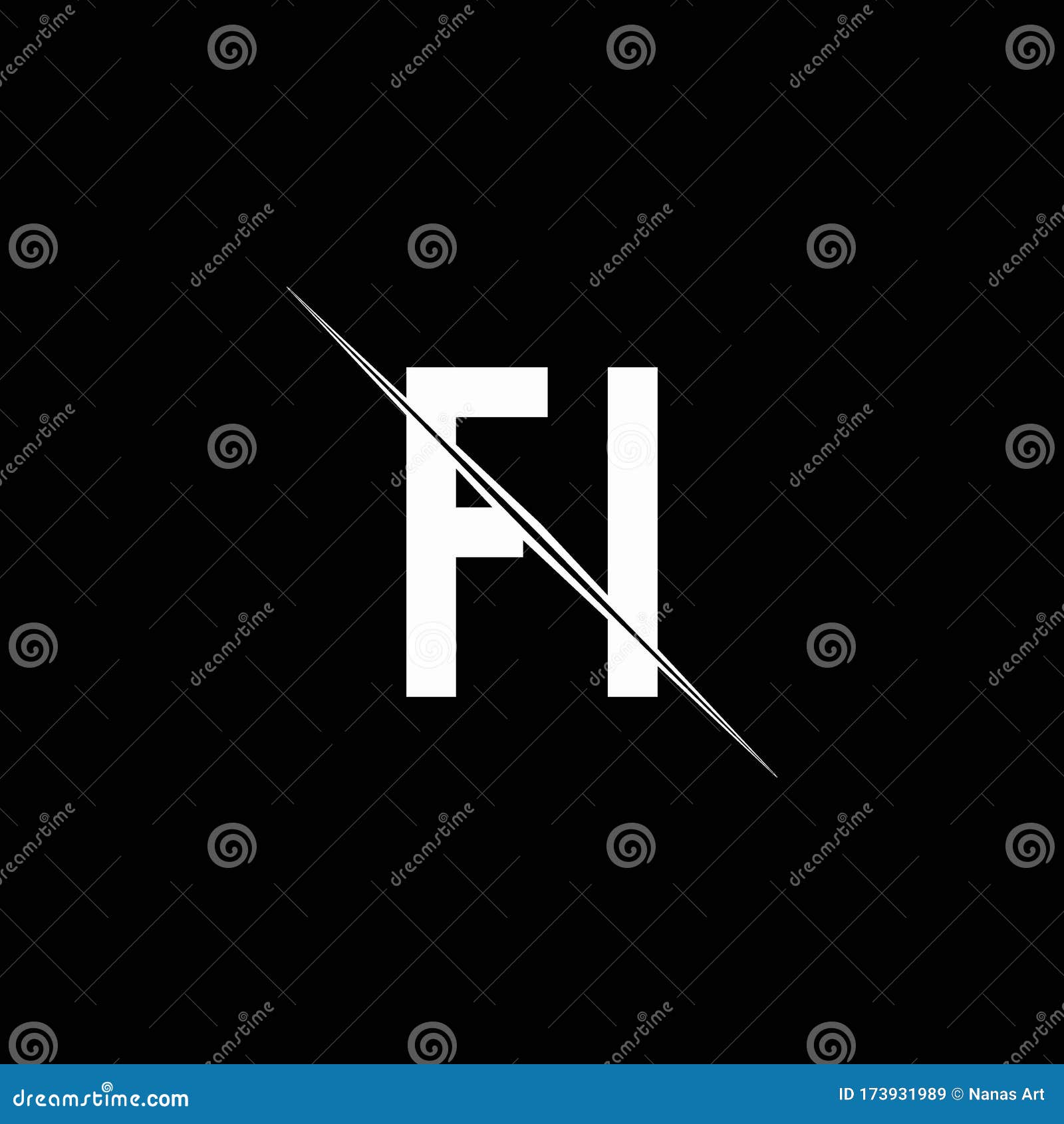 FI Logo Monogram with Slash Style Design Template Stock Vector ...