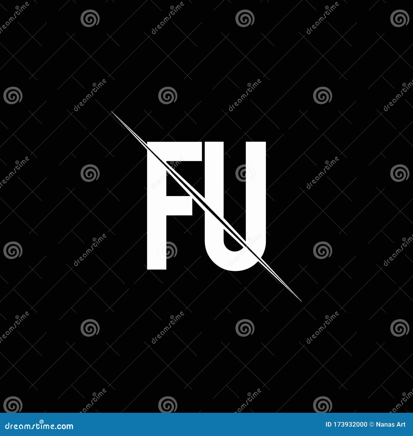 FU Logo Monogram with Slash Style Design Template Stock Vector ...
