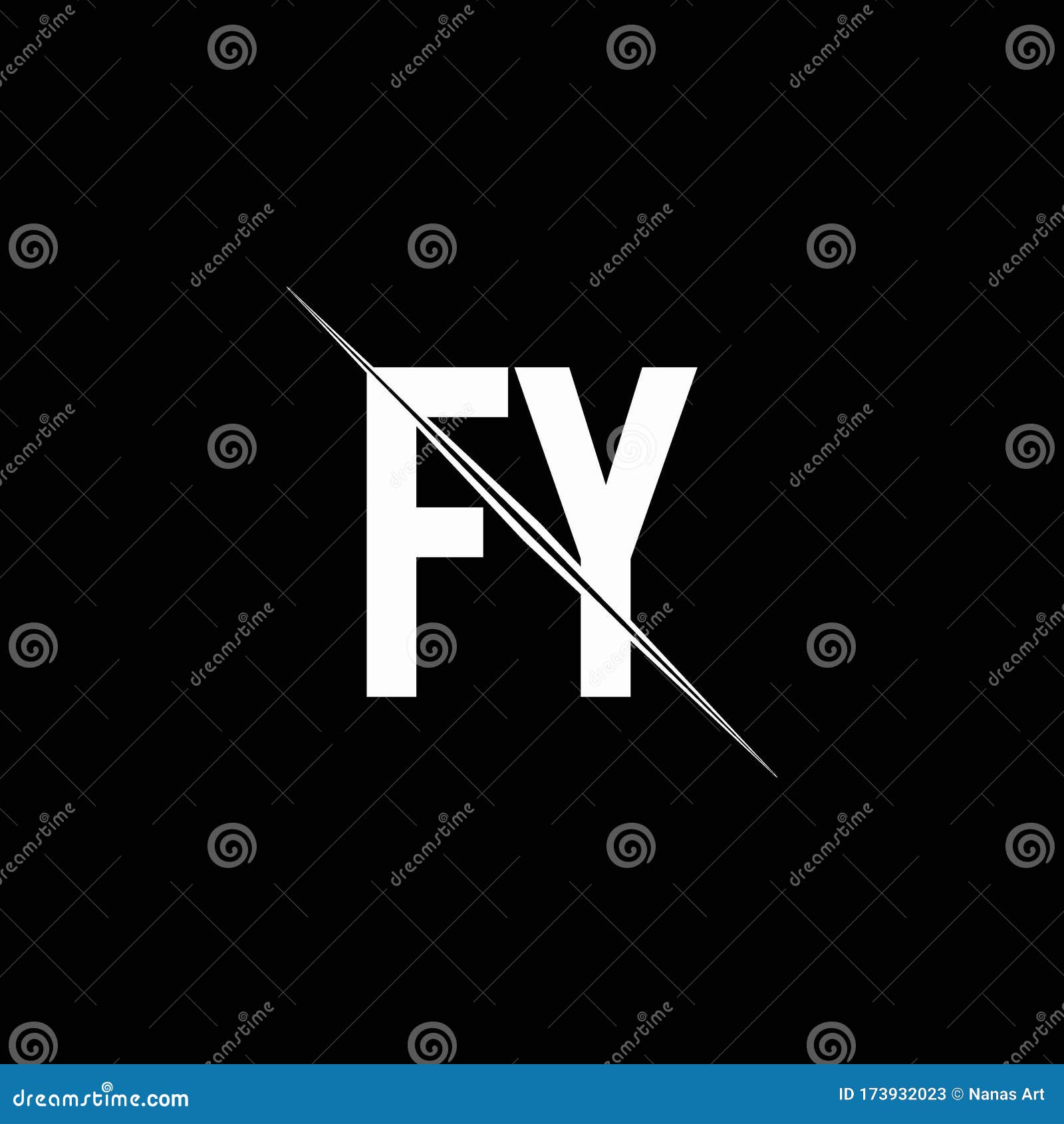 FY Logo Monogram with Slash Style Design Template Stock Vector ...
