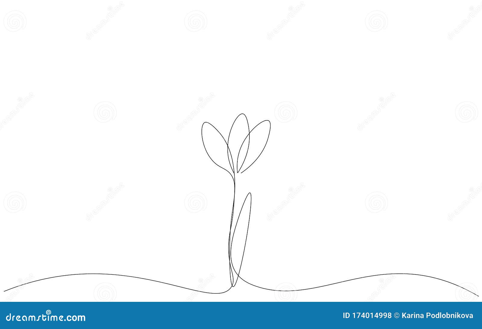 Spring Flowers Line Drawing Vector Illustration Stock Vector ...