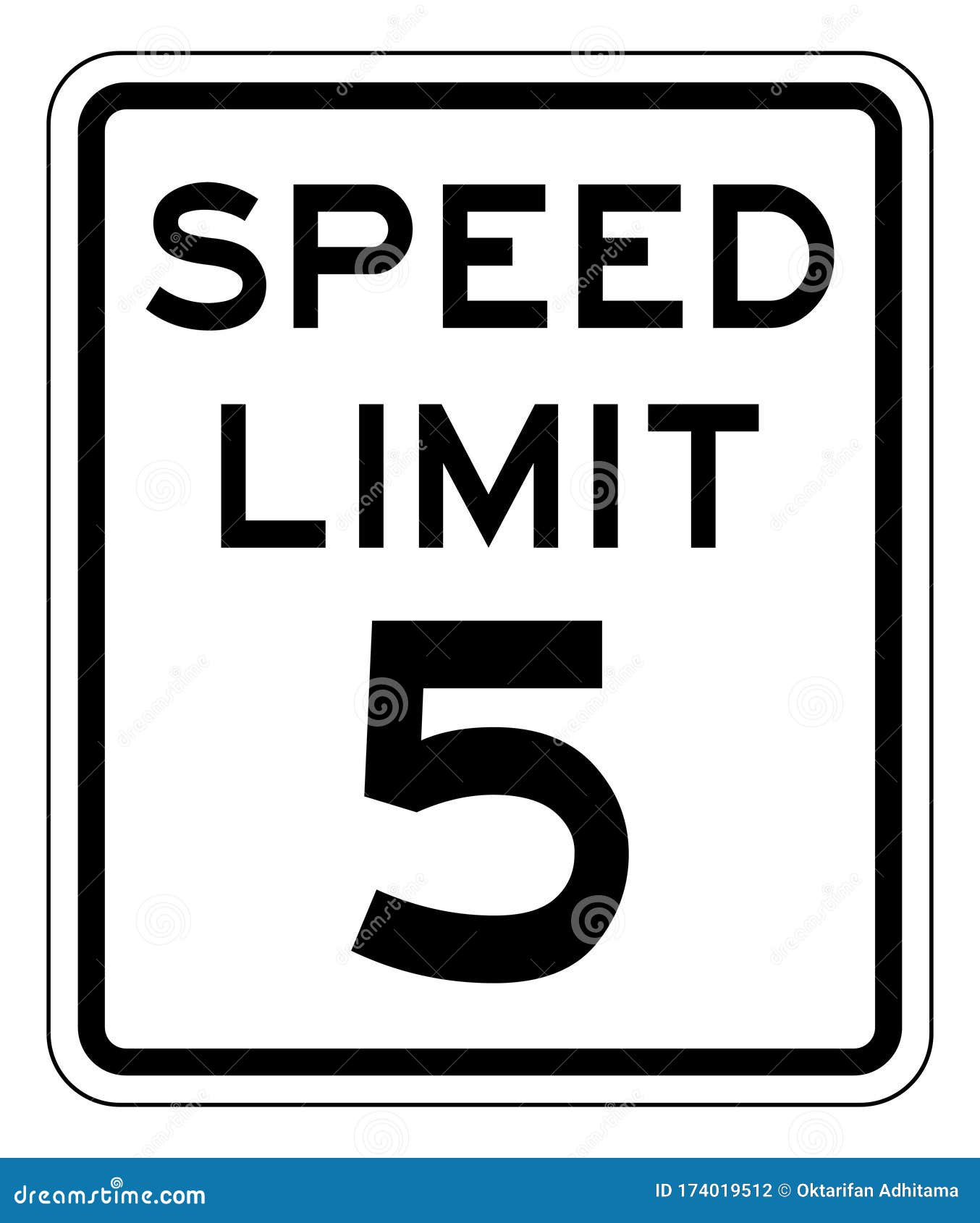Speed Limit 5 Sign stock vector. Illustration of number - 174019512
