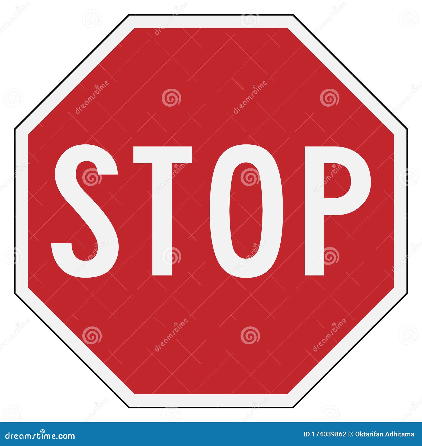Stop Sign Icon stock vector. Illustration of attention - 174039862