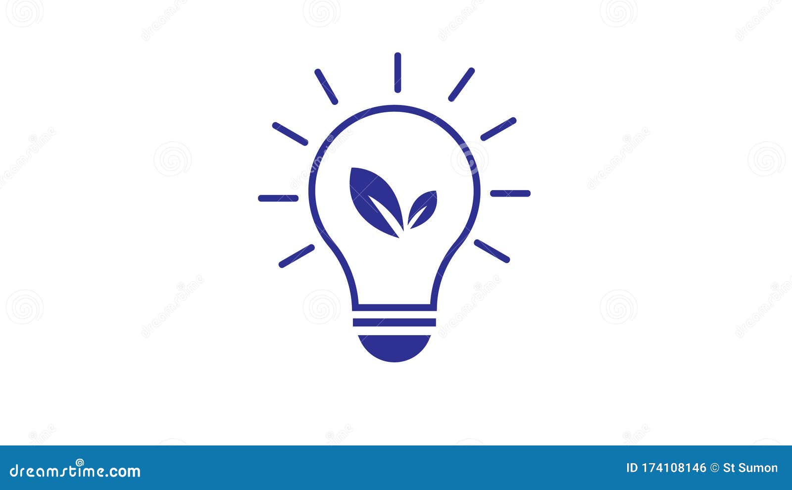 3d Light Bulb Line Icon Design Template. Idea Bulb Stock Illustration ...