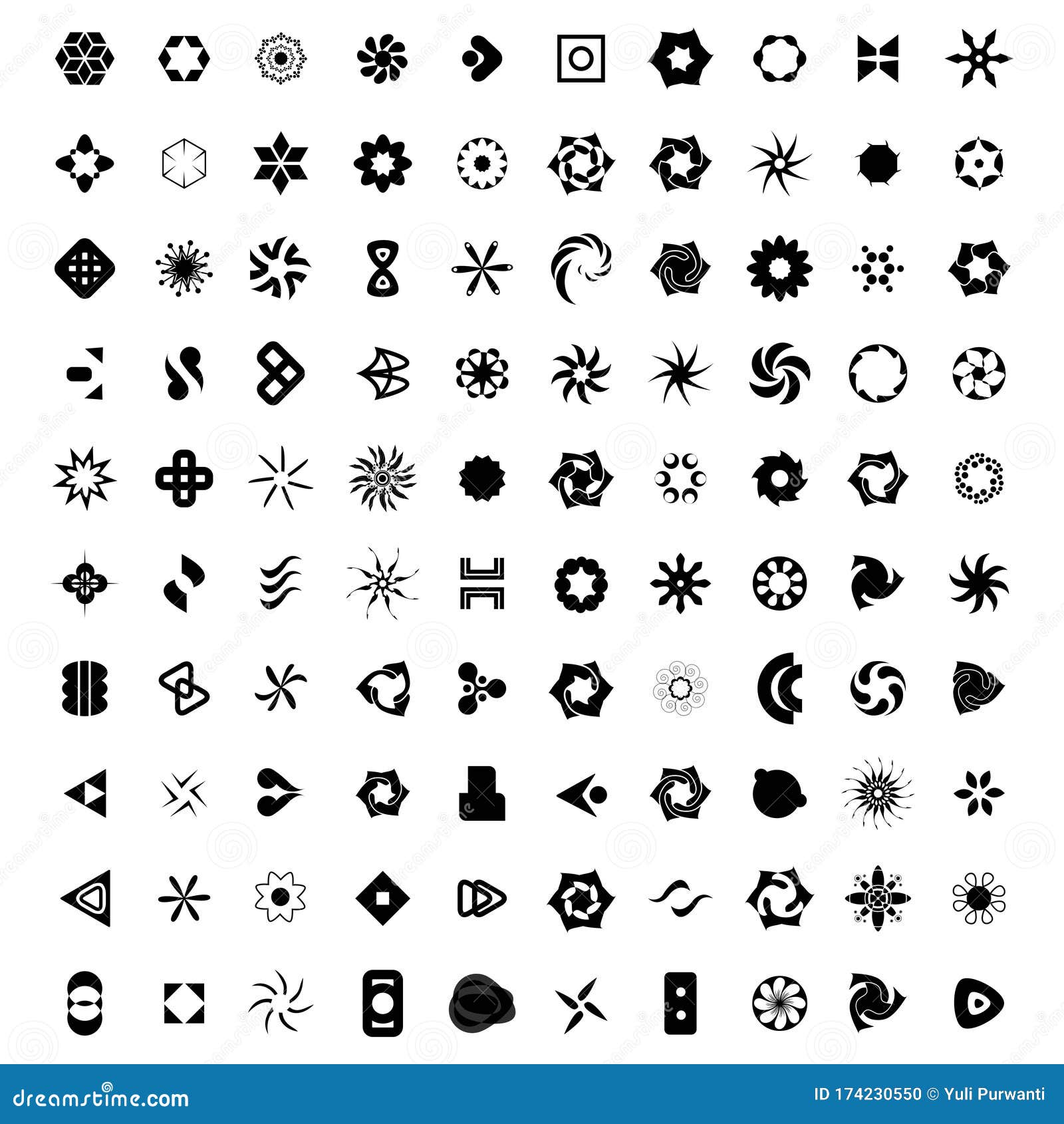 Set of Abstract Business Shape Geometric Logo Design Vector Stock ...