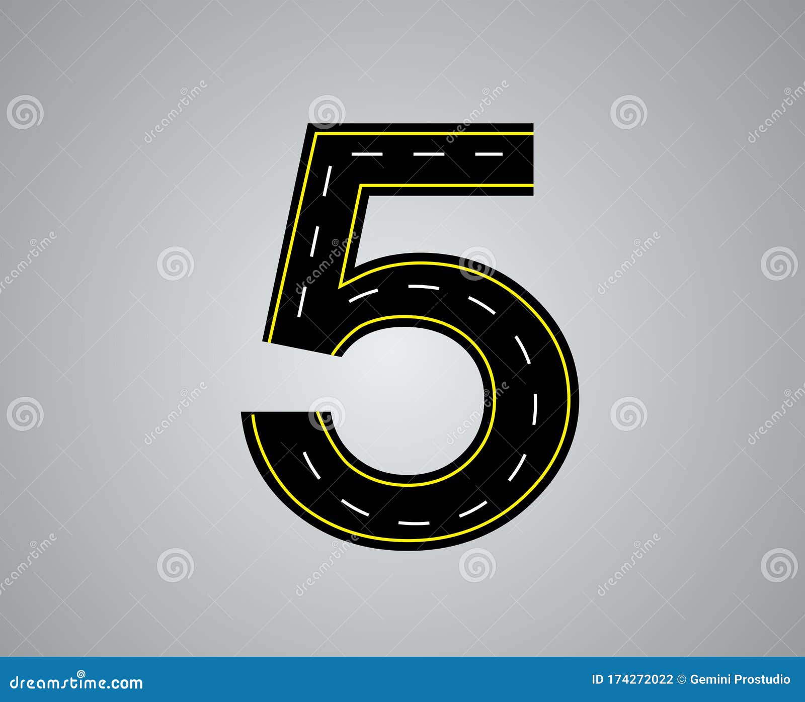 Alphabet Letter Road with White and Yellow Line Markings Highway ...