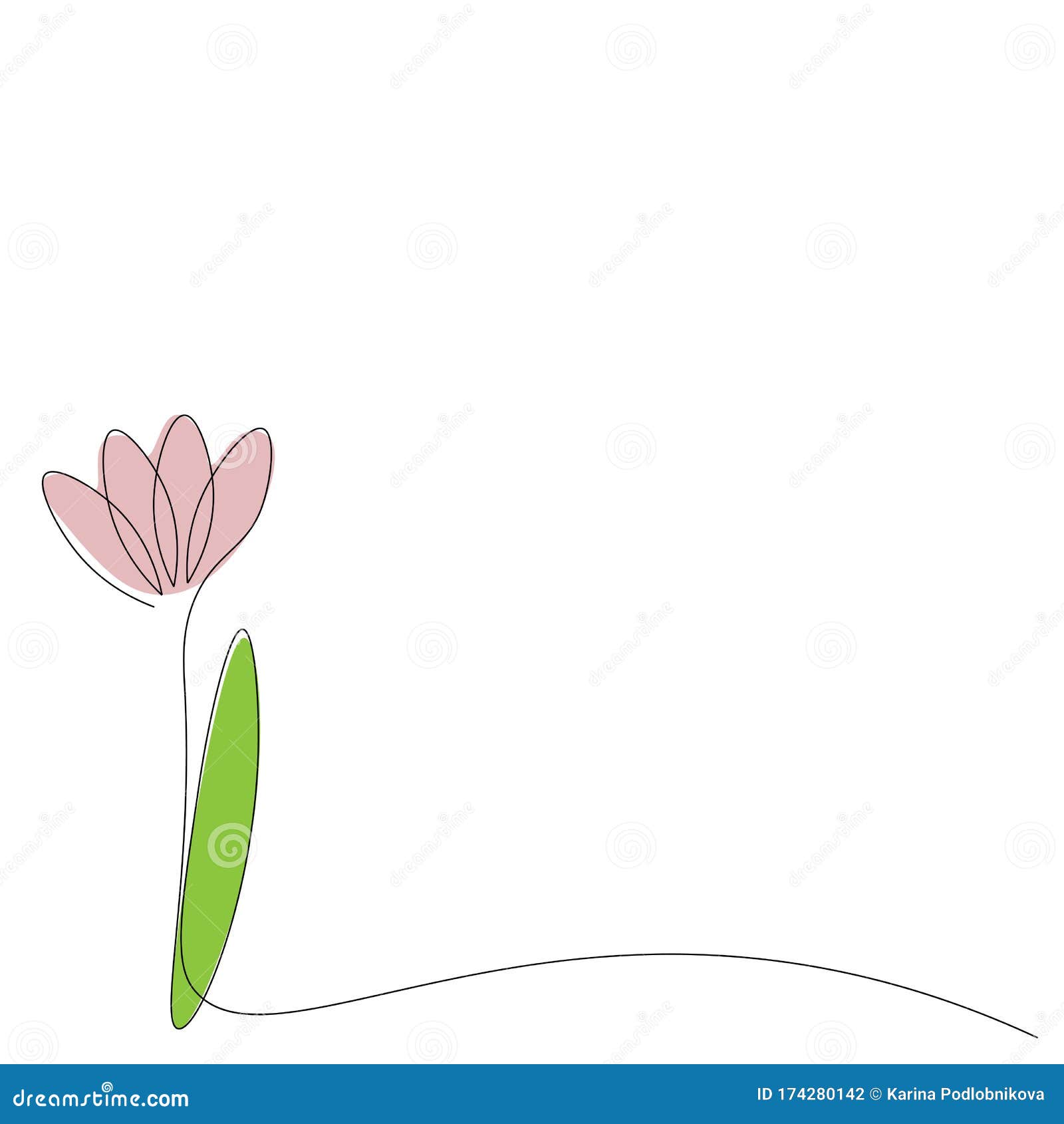 Flower Border One Line Drawing Vector Stock Vector - Illustration of ...