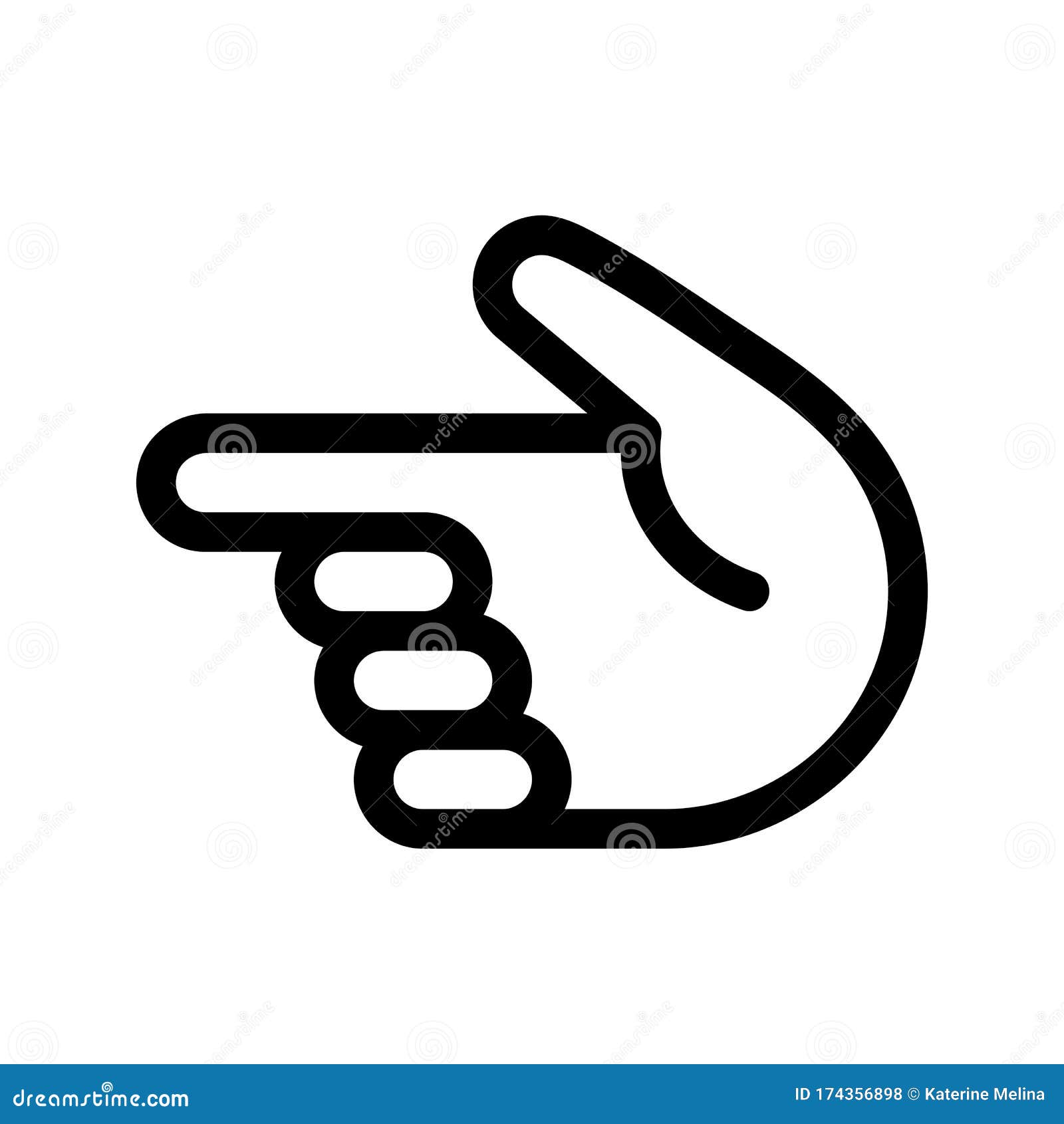 Hand Pointing Right Line Icon. Direction Vector Illustration Isolated ...