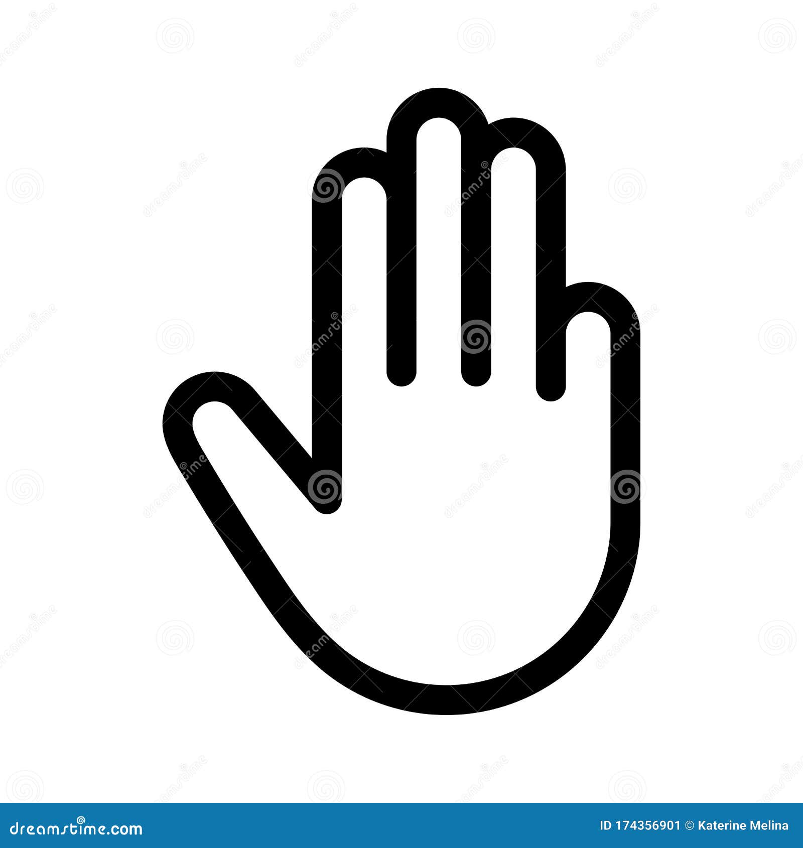 Hand Icon on White Background. Vector Illustration Stock Illustration ...
