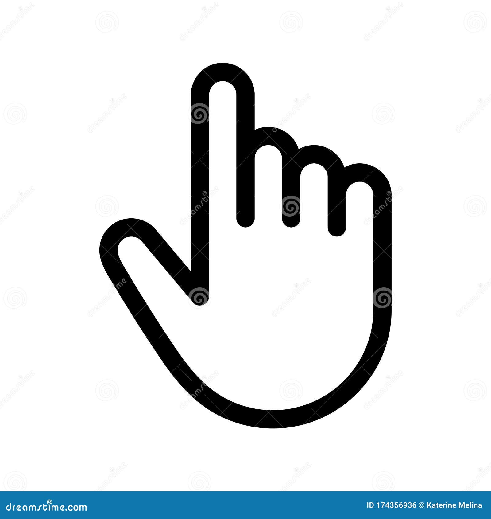 Hand Pointing Up Line Icon. Direction Vector Illustration Isolated on ...