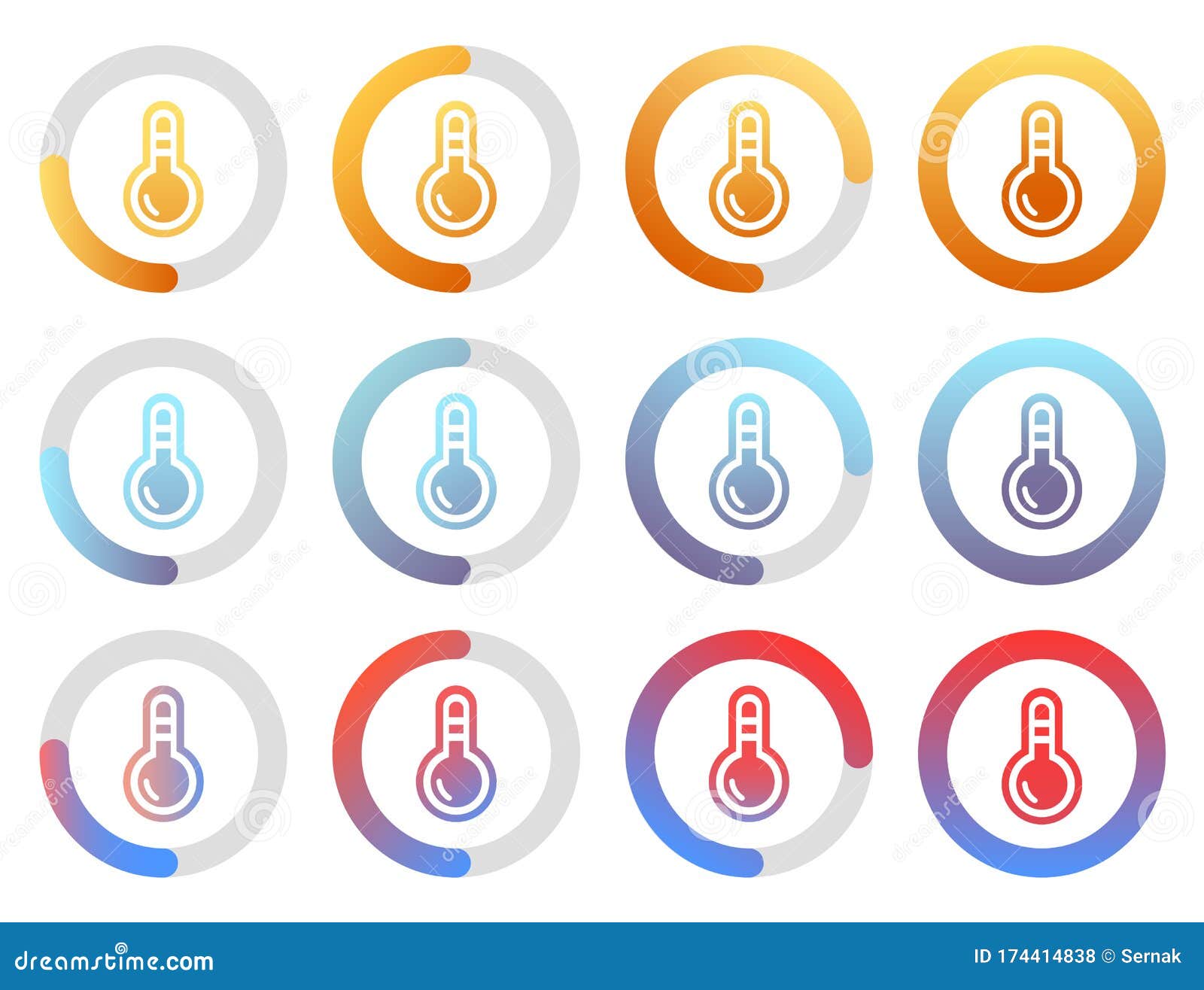 Vector Circle Diagrams For Temperature | CartoonDealer.com #174414838