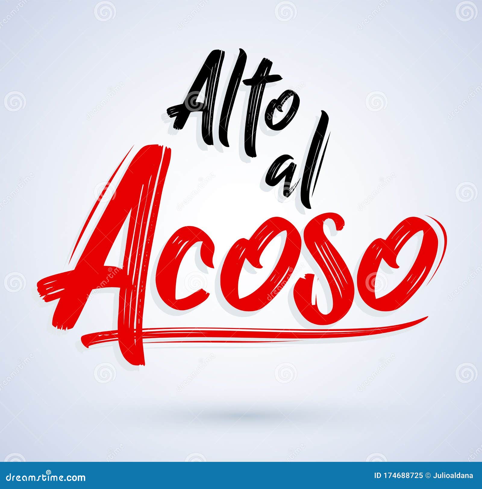 Alto Al Acoso, Stop Harassment Spanish Text, Vector Design. Stock ...