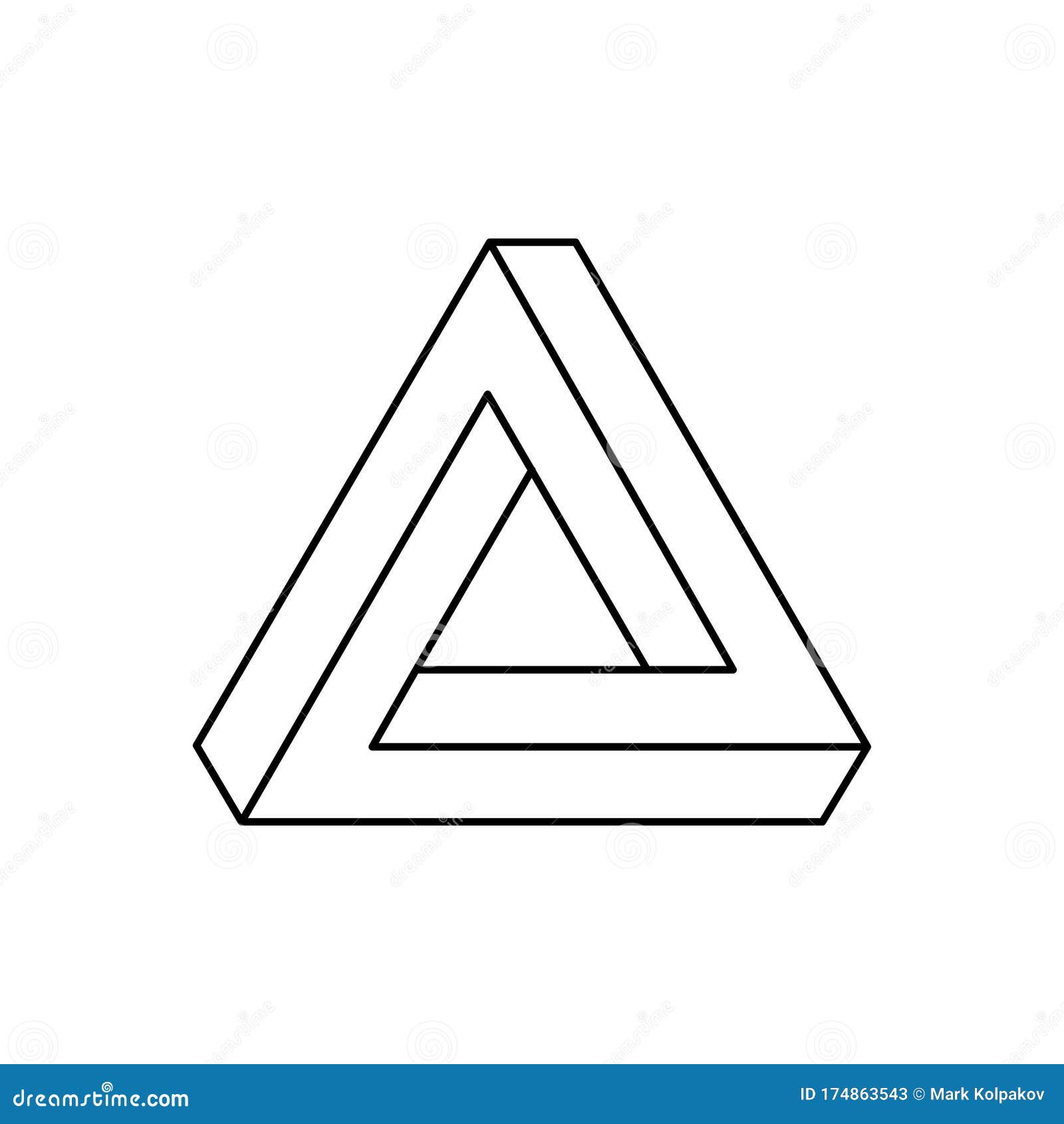 Linear Impossible Triangle. Optical Illusion Stock Vector ...