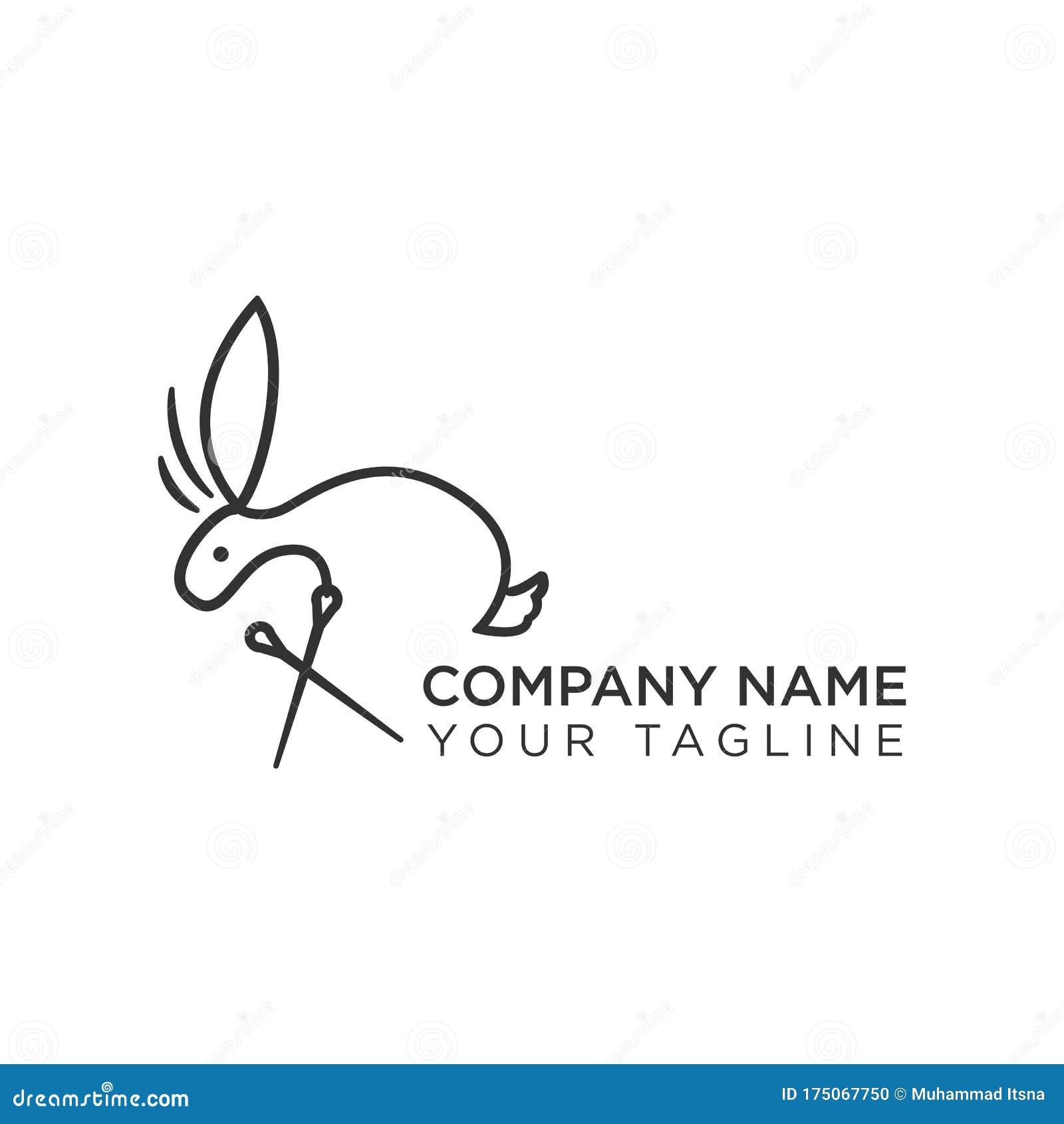 Web Outline Rabbit Logo for Clothing Stock Vector - Illustration of ...
