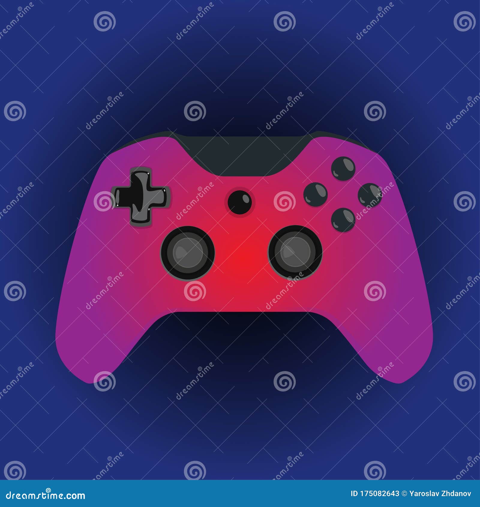 PC Console Pink Gamepad Conrtoller Stock Illustration - Illustration of ...