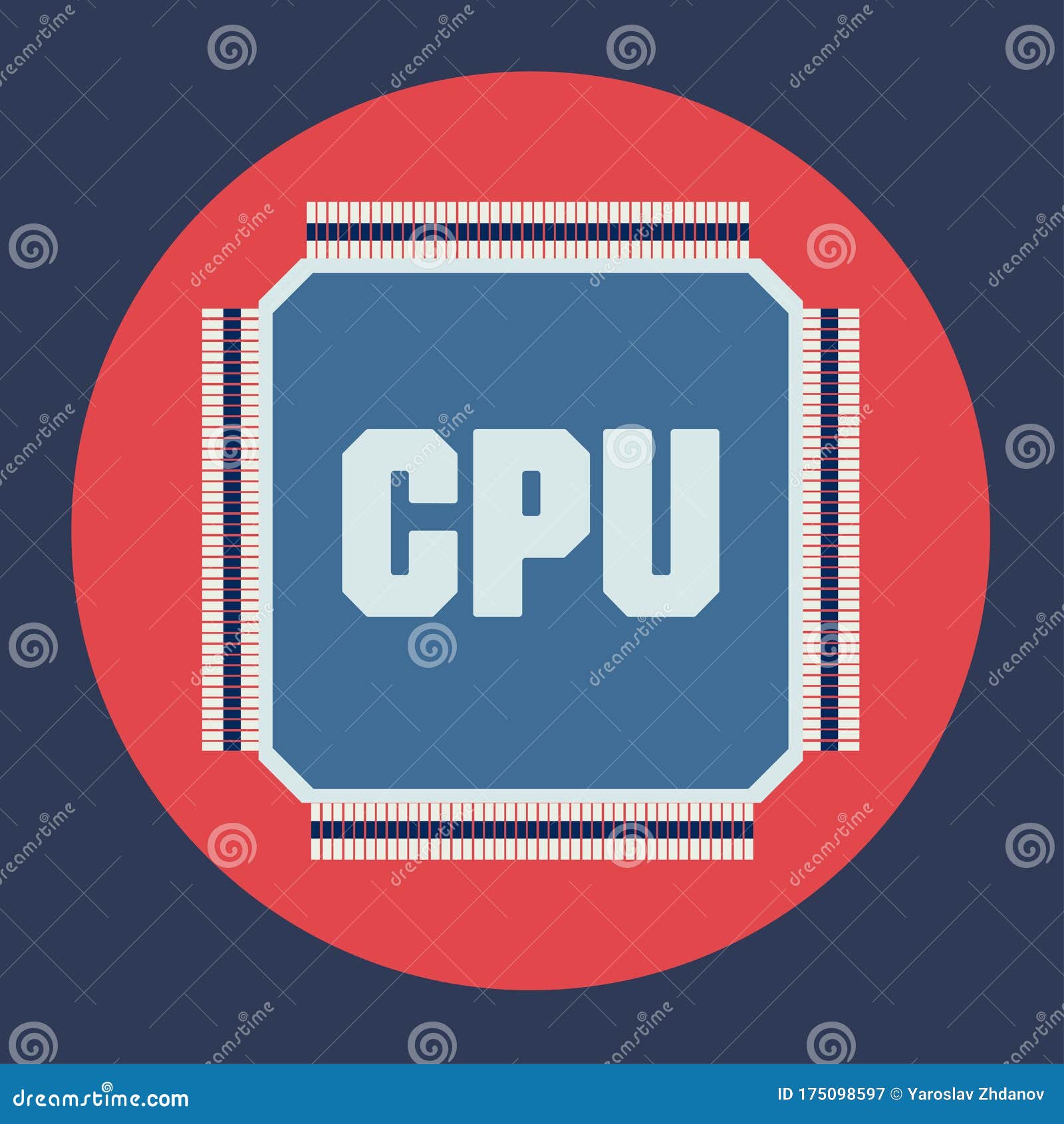 Central Processor Minimalistic Illustration, Vector. Stock Illustration ...