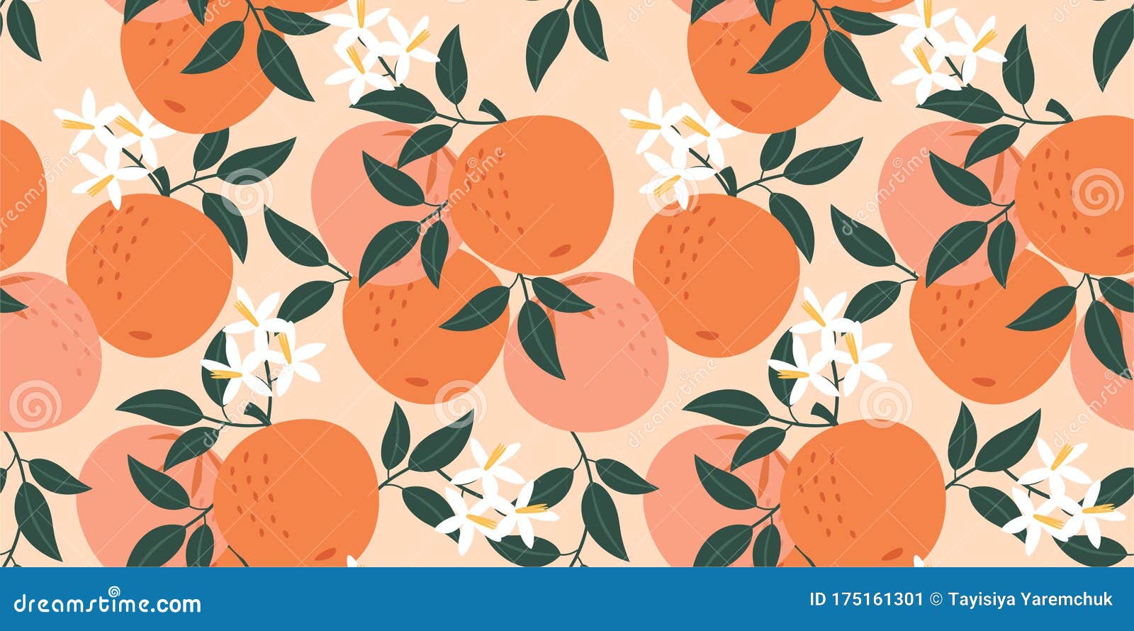Orange Pattern. Vector Seamless Texture. Stock Illustration ...