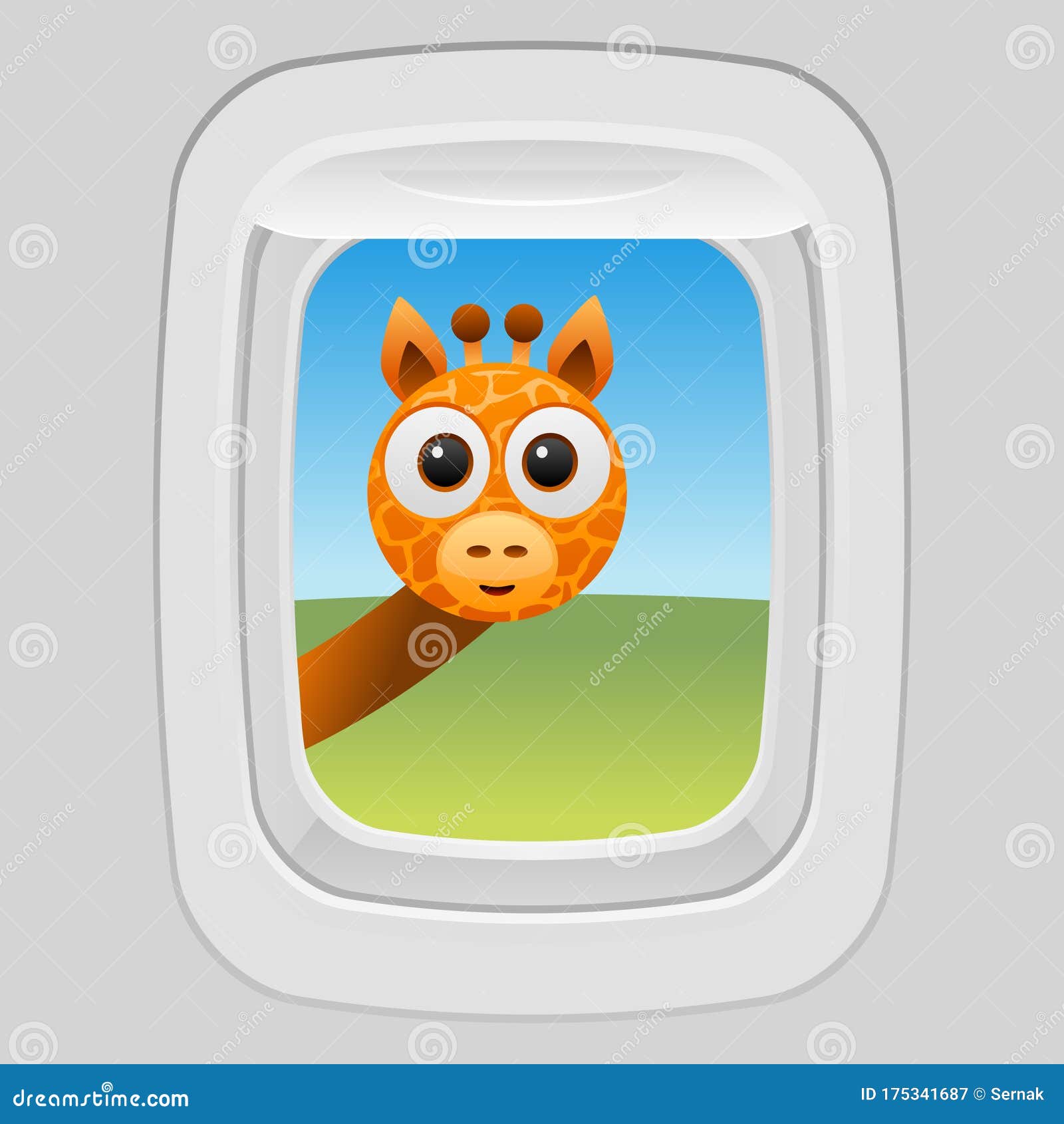 Airplane Window View Vector Illustration. | CartoonDealer.com #86567897