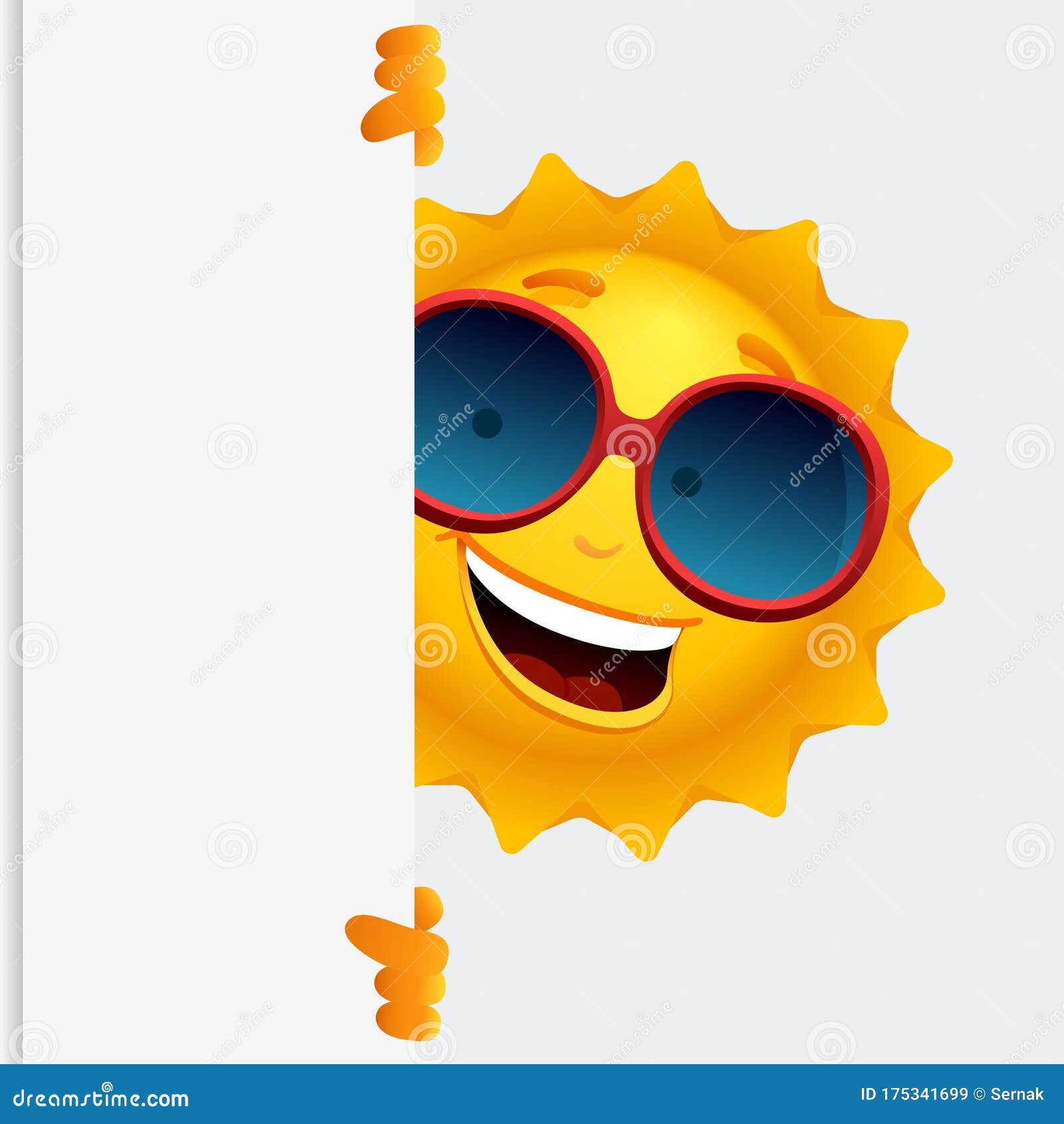 Vector Illustration of Cartoon Sun Character Showing Blank Sign Stock ...
