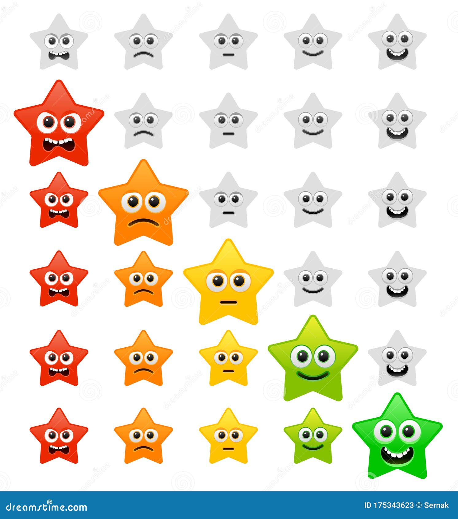 Emoji Rating System Vector Isolated. Smiley Face Icon Collection ... Emoji Rating System Vector Isolated. Smiley Face Icon Collection ...