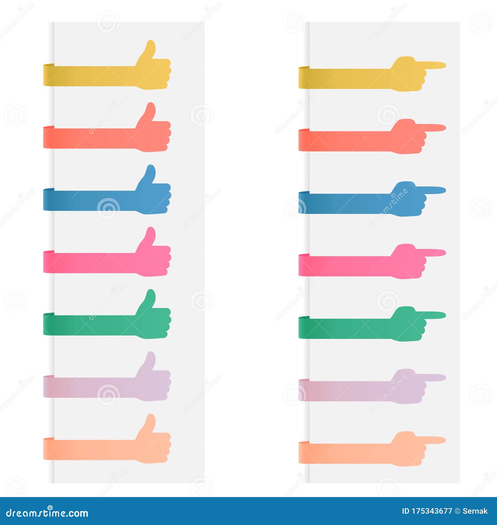 Vector Thumbs Up Shaped Paper Tags Collection Stock Vector ...
