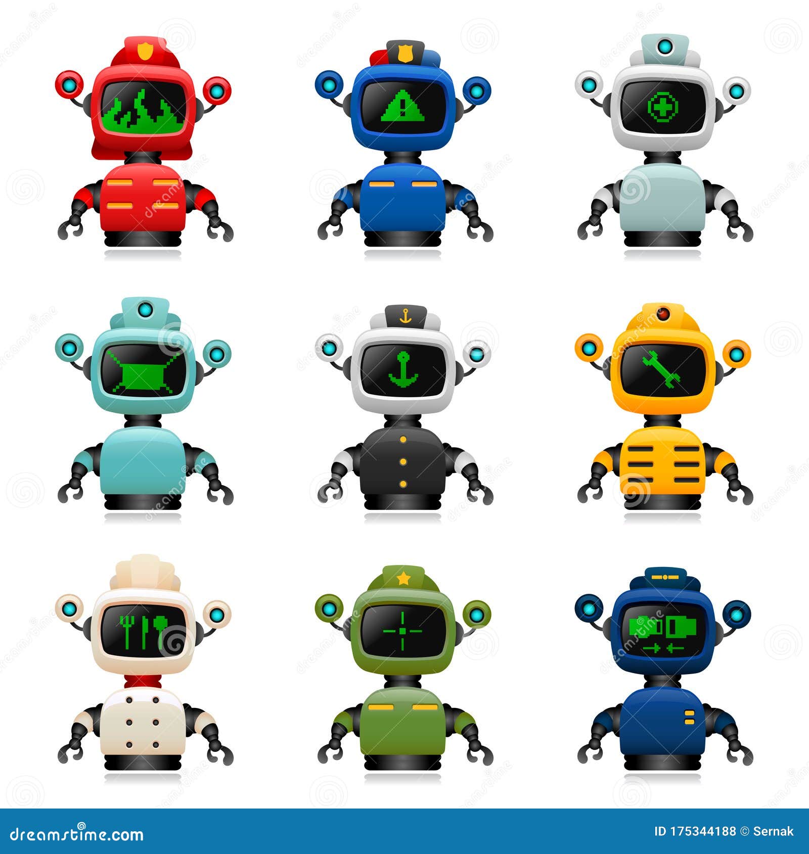 Robot Professions Infographics Layout Vector Illustration ...