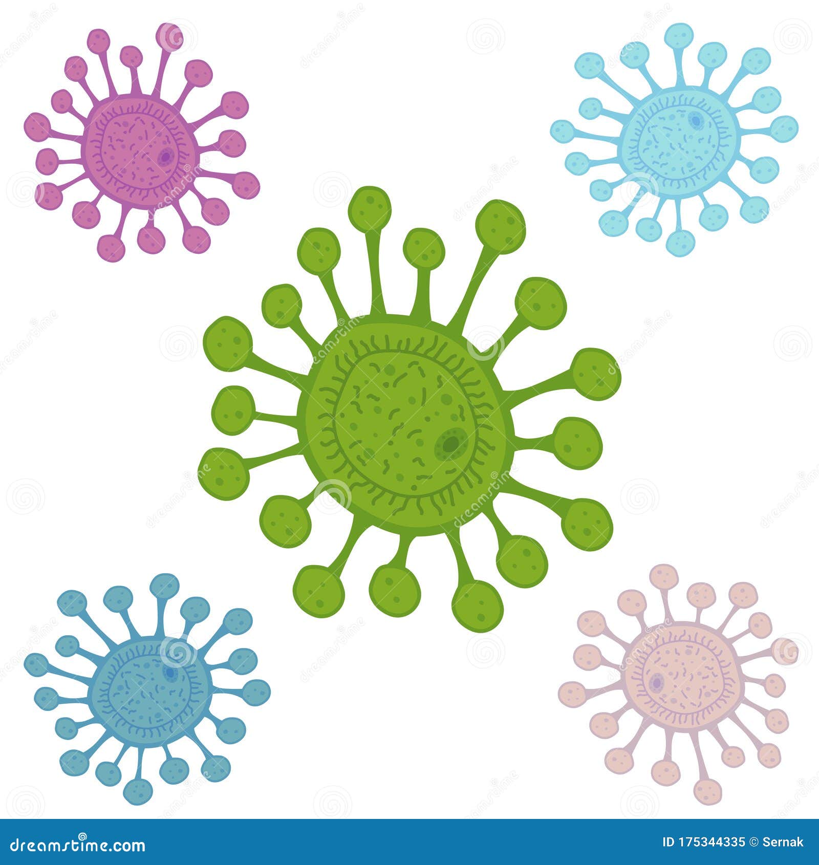 Vector Colorful Dangerous Virus Coronavirus Stock Vector - Illustration ...