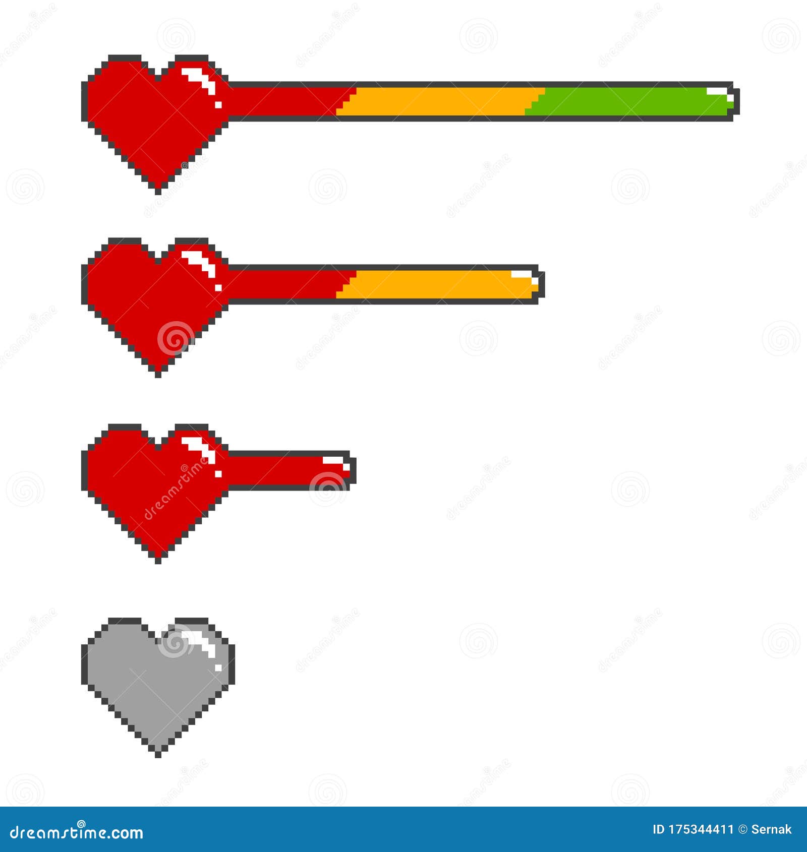 Vector Pixel Health Heart Bar Stock Vector - Illustration of decoration ...
