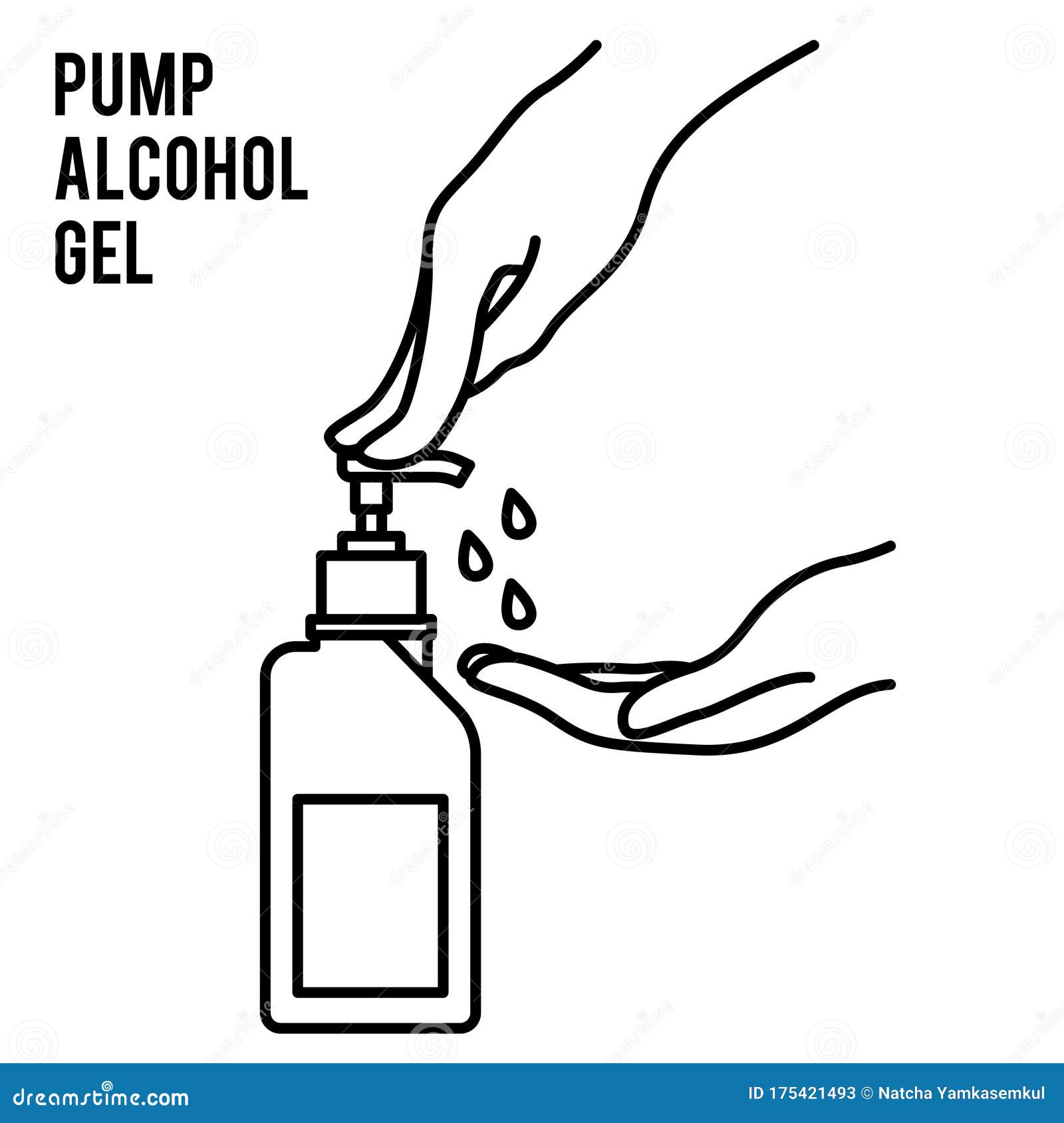 Pump Alcohol Gel Hand Sanitizer Alcohol-based Hand Rub. Rubbing Alcohol ...