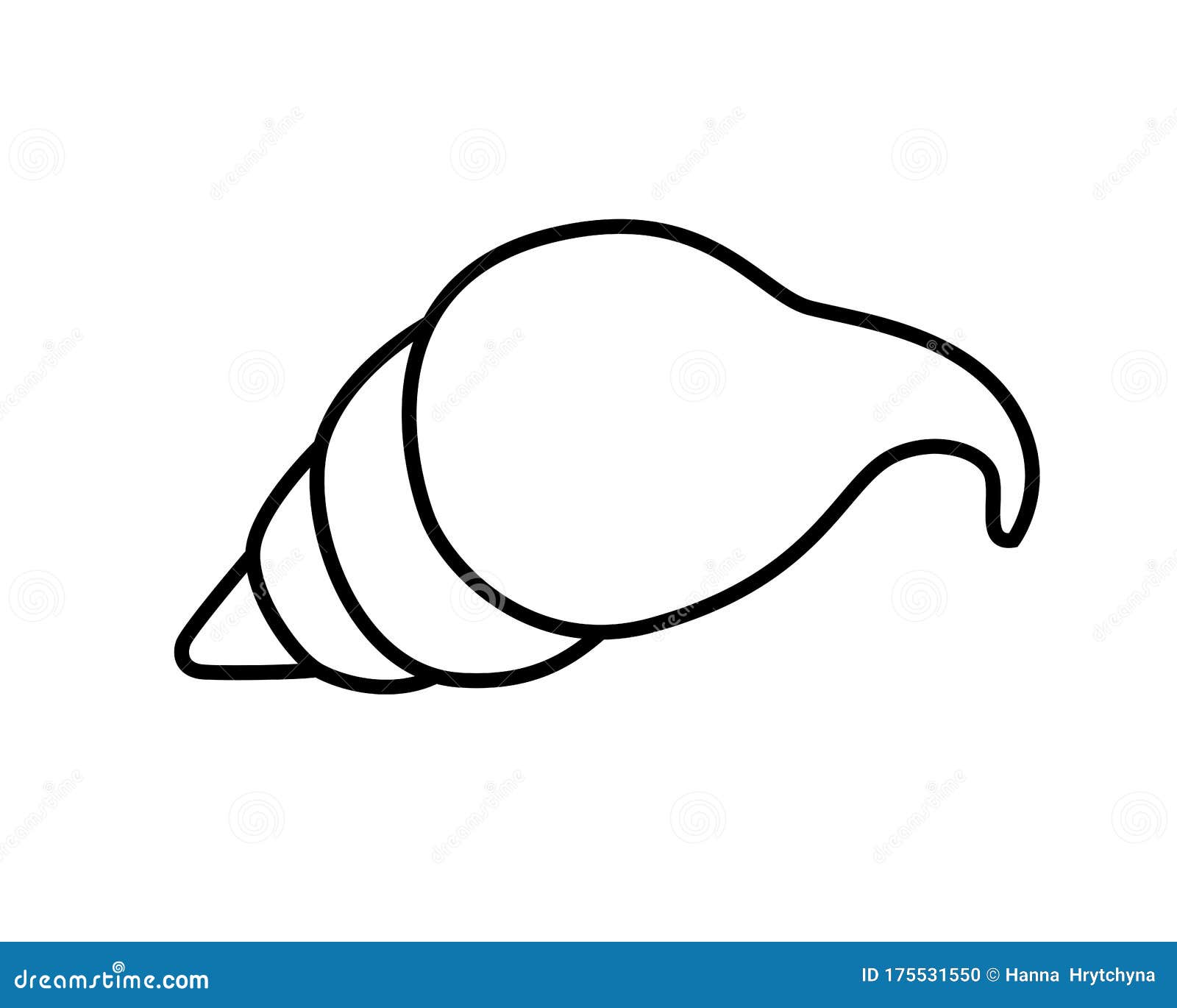 Cone-shaped Seashell - Vector Linear Picture for Coloring. Ocean in a ...