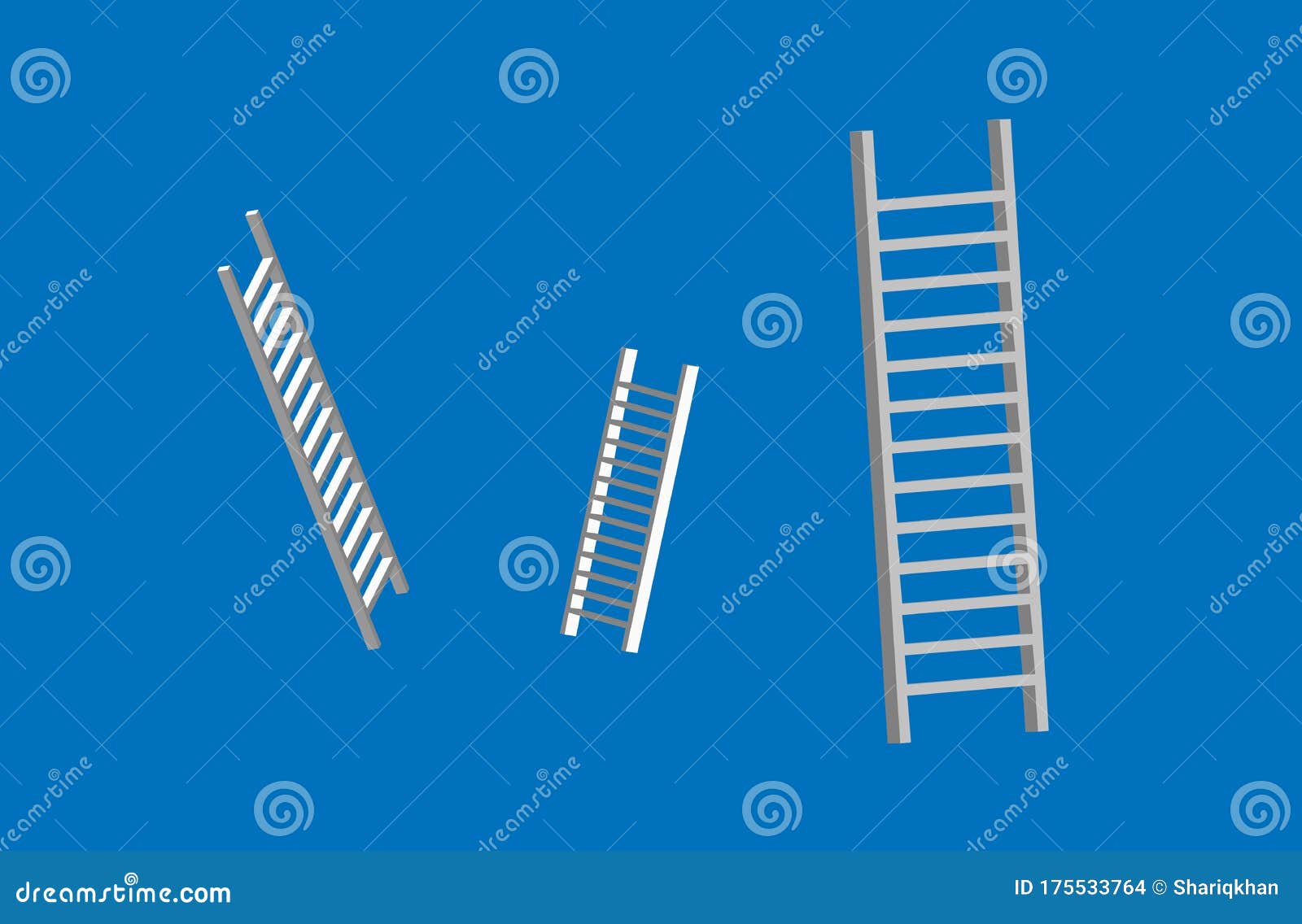 Set of Ladder Illustrations Three Dimensional Stock Vector ...