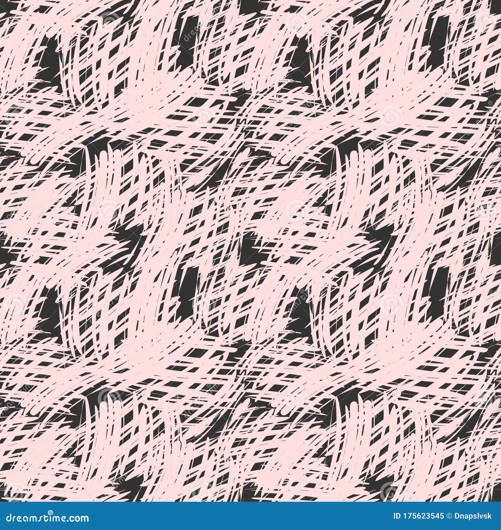 Pink Painted Lines and Brush Strokes on a Dark Background, Seamless ...