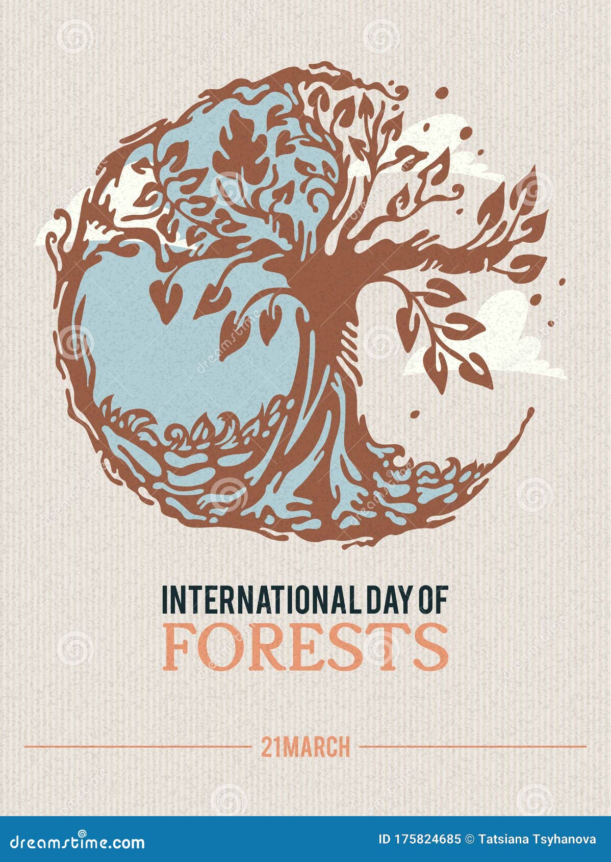 Concept To International Forest Day. Let`s Save the Trees! Stock Vector ...