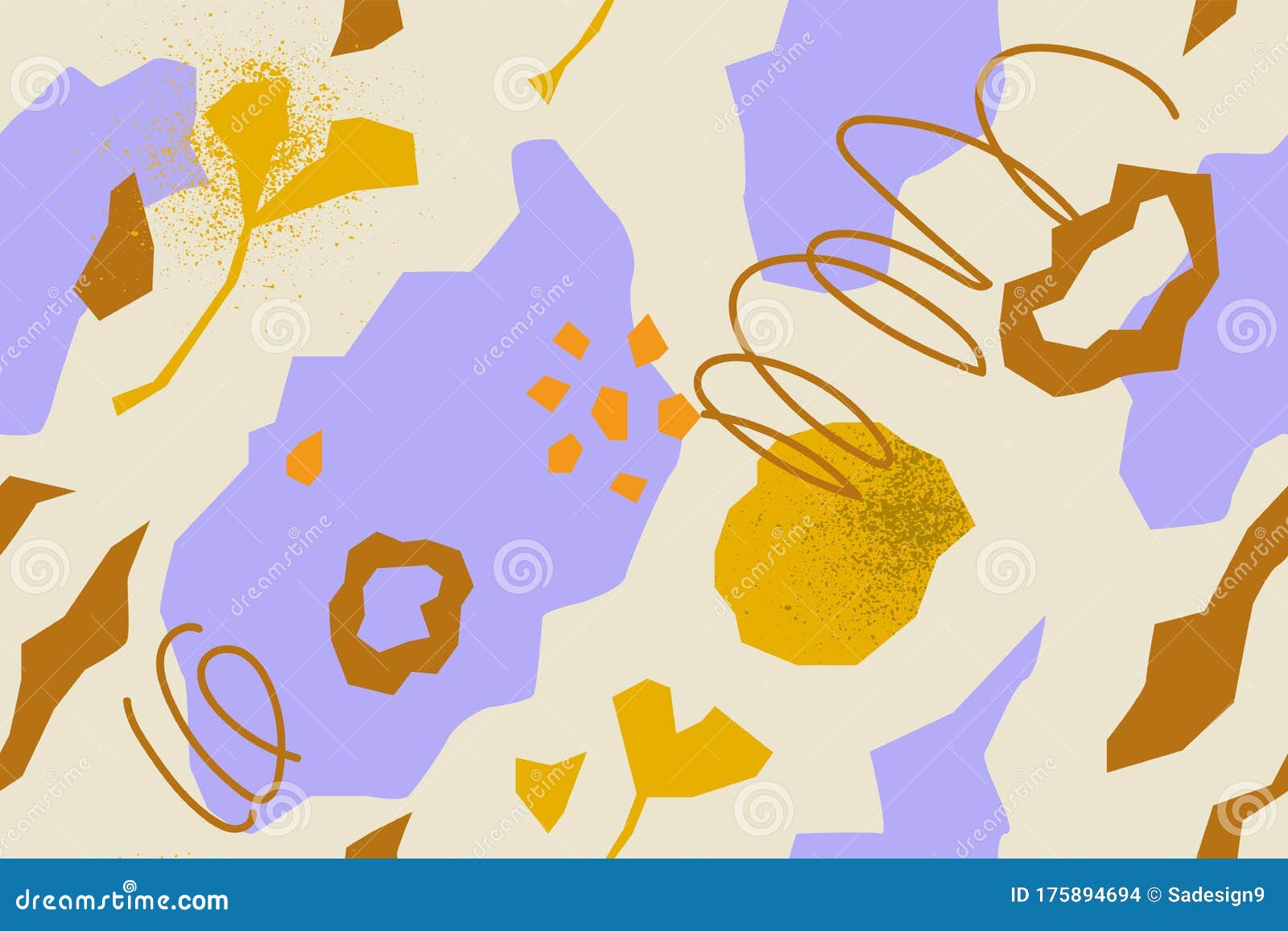 Hand Drawn Contemporary Art Seamless Pattern. Stock Vector ...