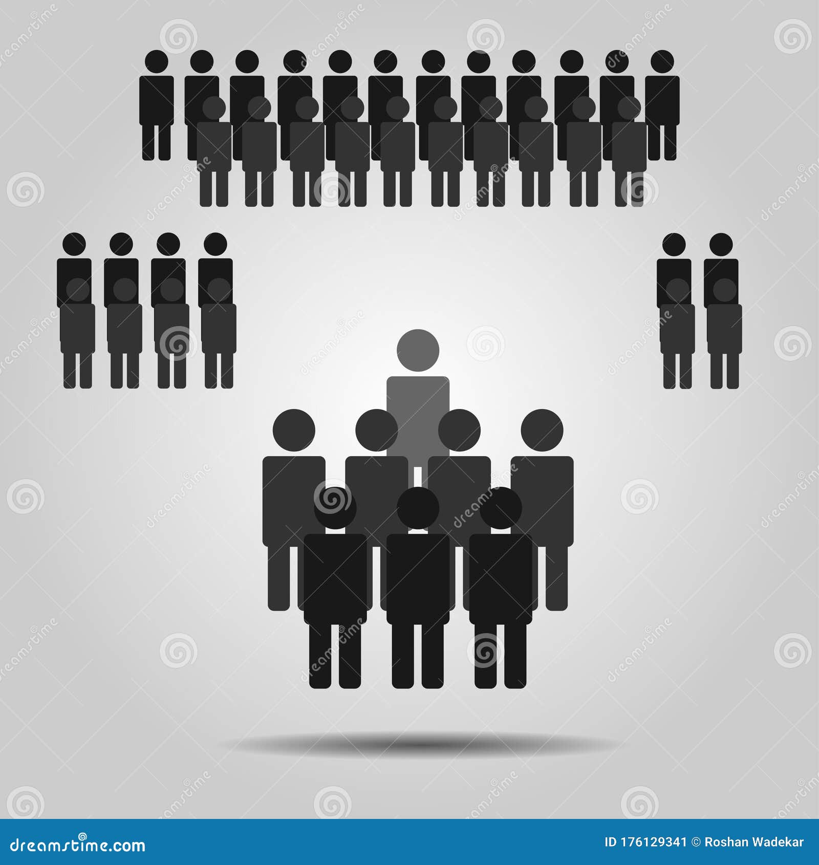 Leadership Unity. Process Support Concept. Flat Cartoon Vector Style ...