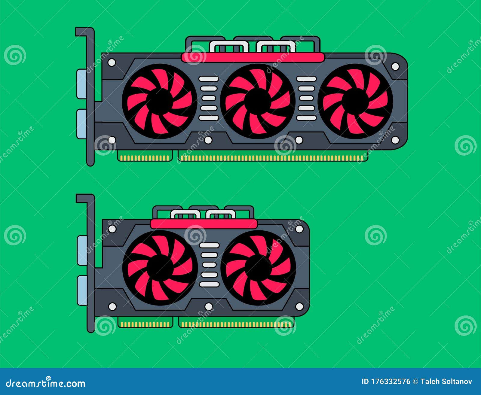 Video Card 01 eps vector stock vector. Illustration of board - 176332576