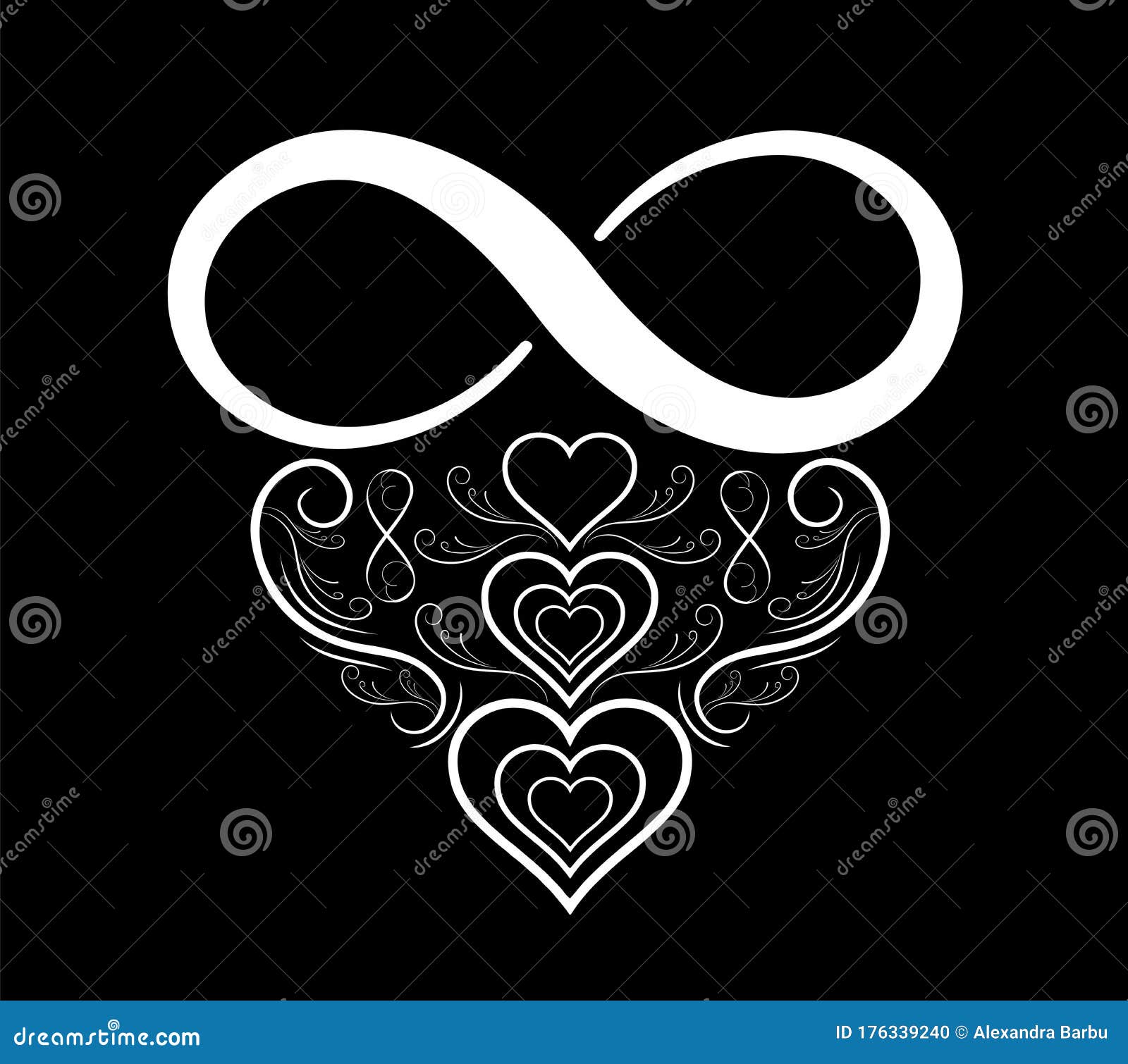 Infinity Heart Logo Tattoo Vector Stock Vector - Illustration of ...
