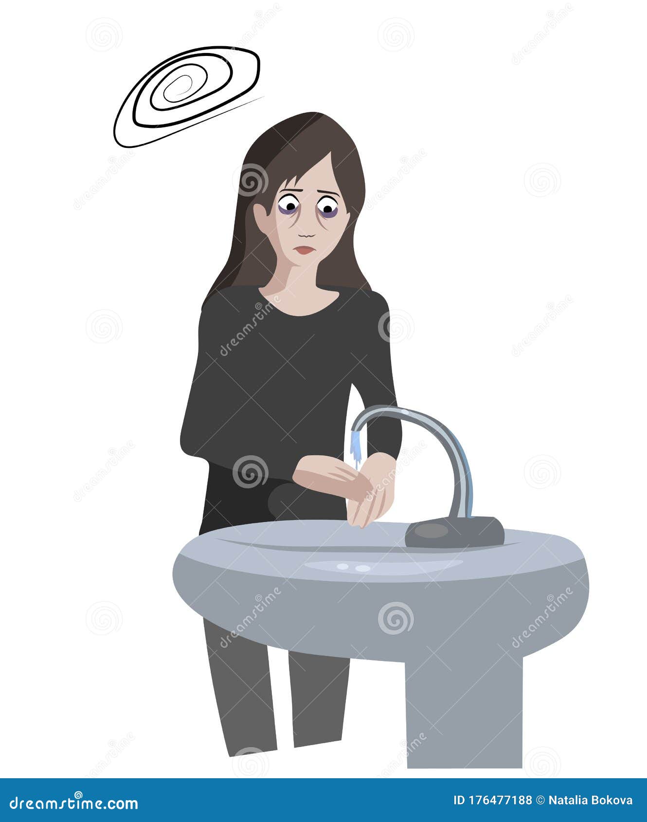 Obsessive-compulsive Disorder, Girl is Washing Her Hands and Can`t Stop ...