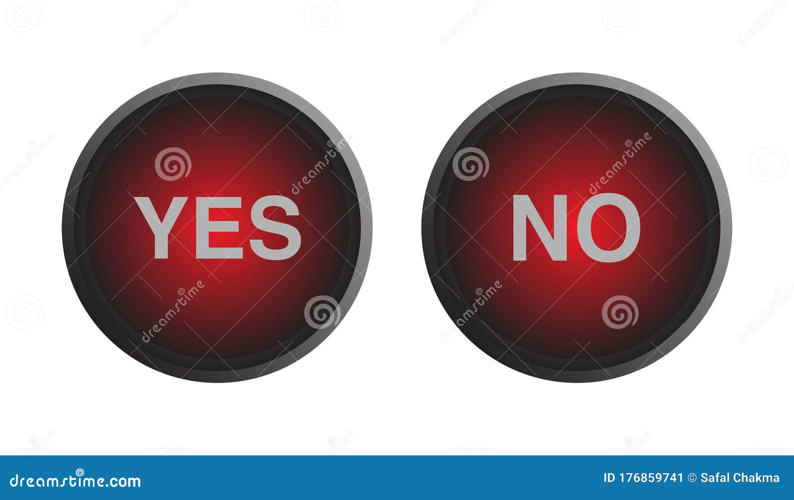 Yes No Buttons. Round Shape, Round Circle Stock Vector - Illustration ...