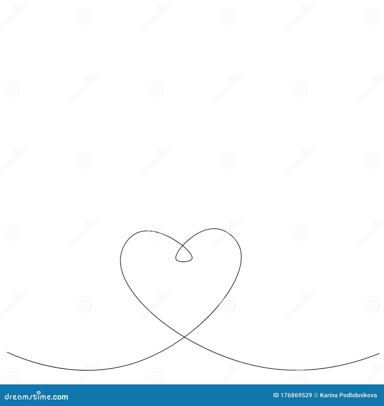 Heart one line draw vector stock vector. Illustration of element ...