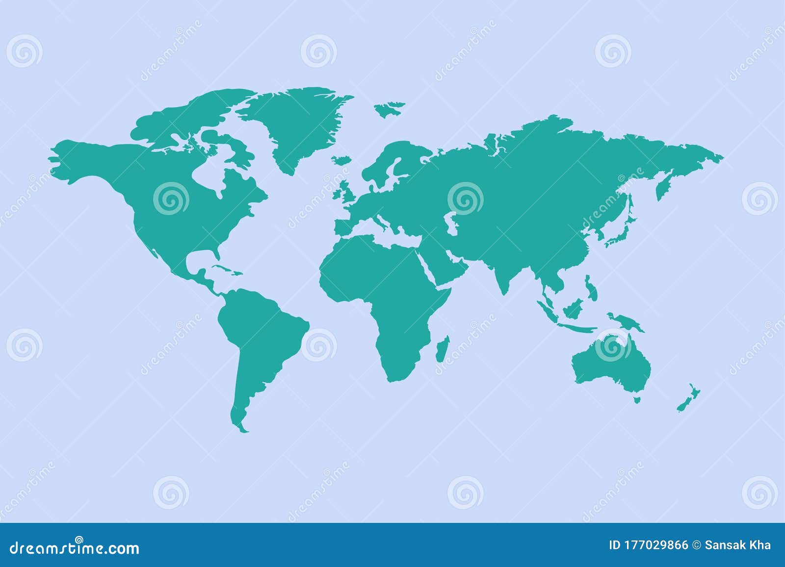 Color Vector Map of the World. Stock Illustration - Illustration of ...
