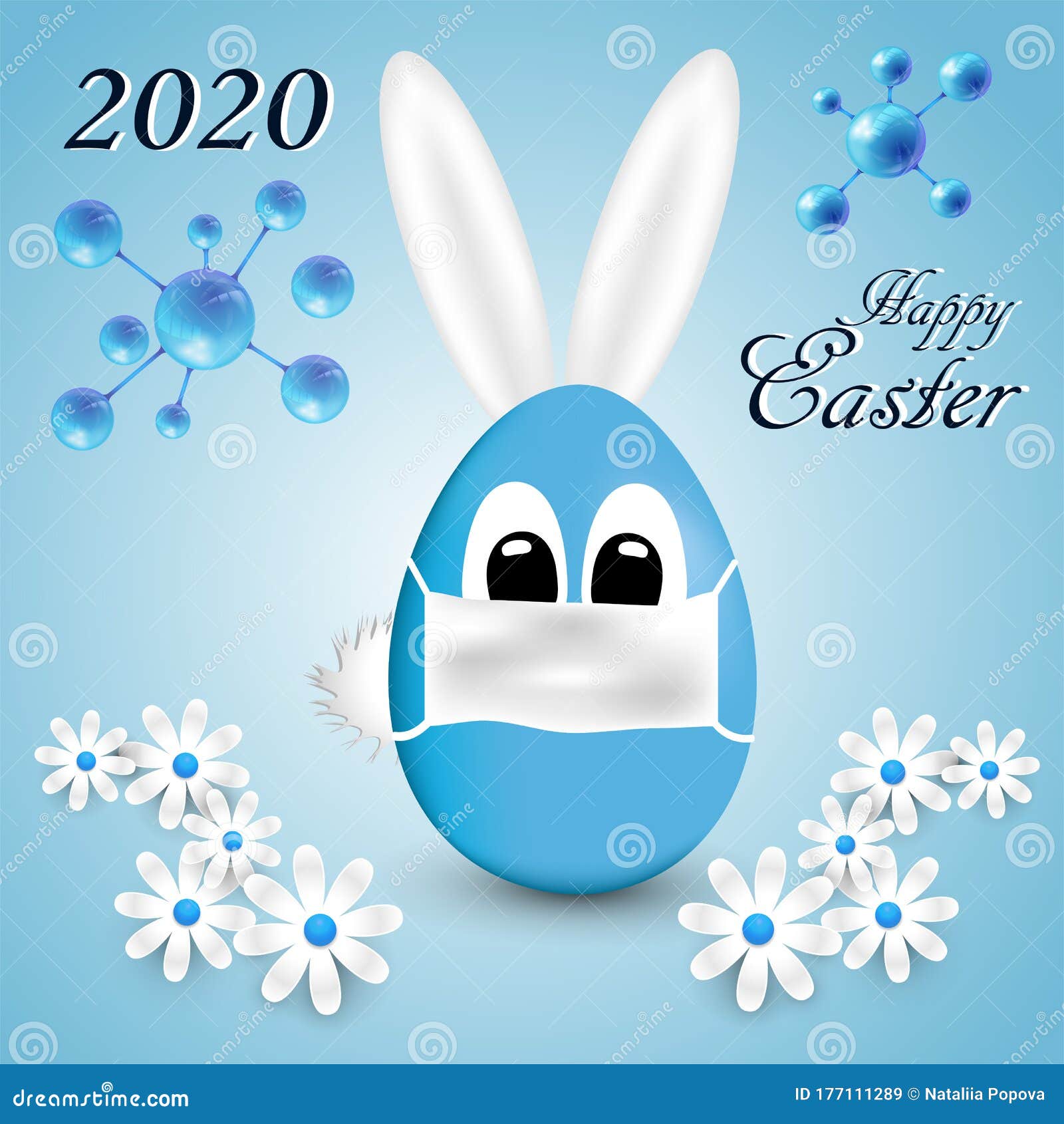 Greeting Cards Happy Easter 2020 Stock Illustration - Illustration of ...