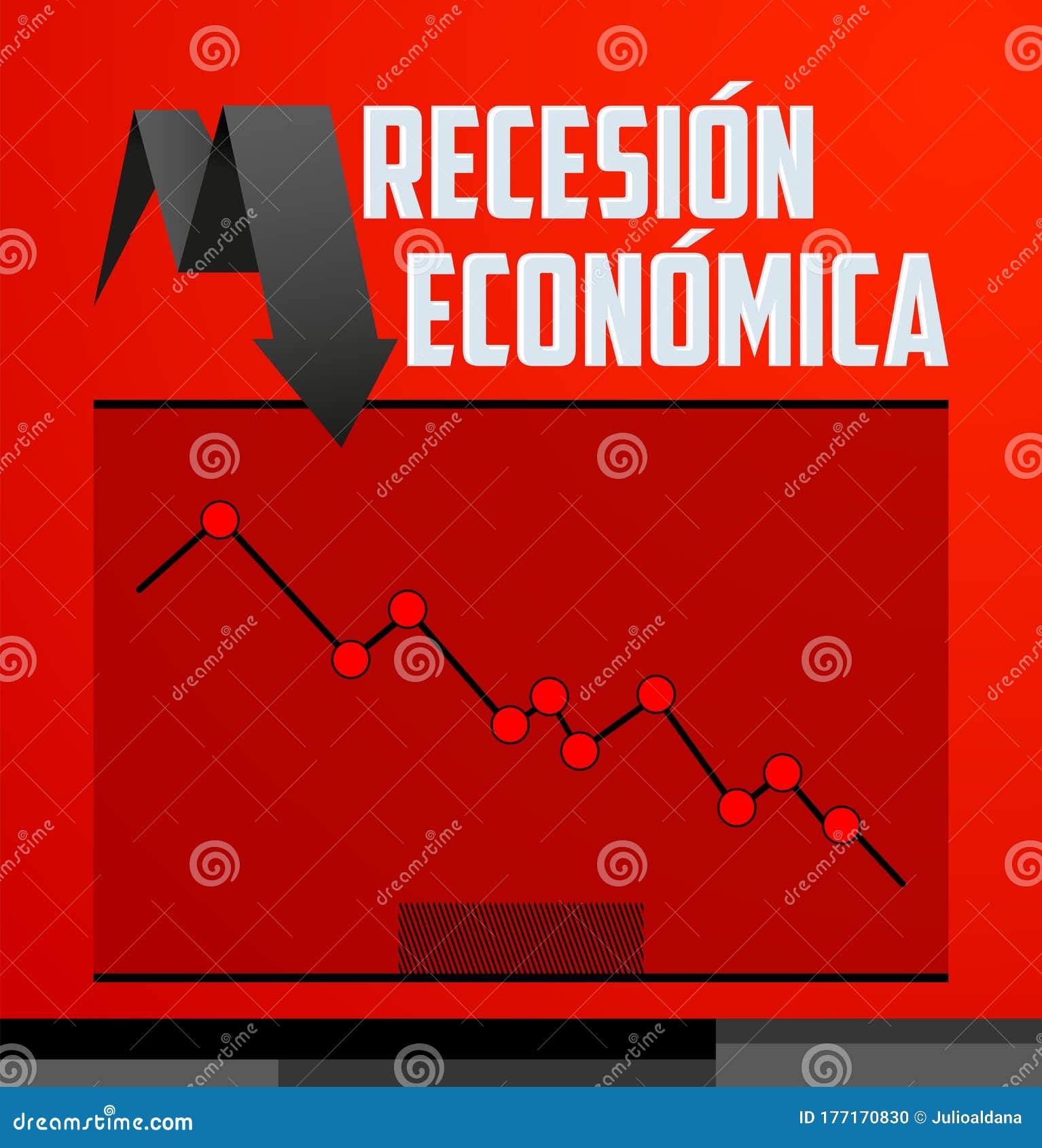 Recesion Economica, Economic Recession Spanish Text Vector Design ...