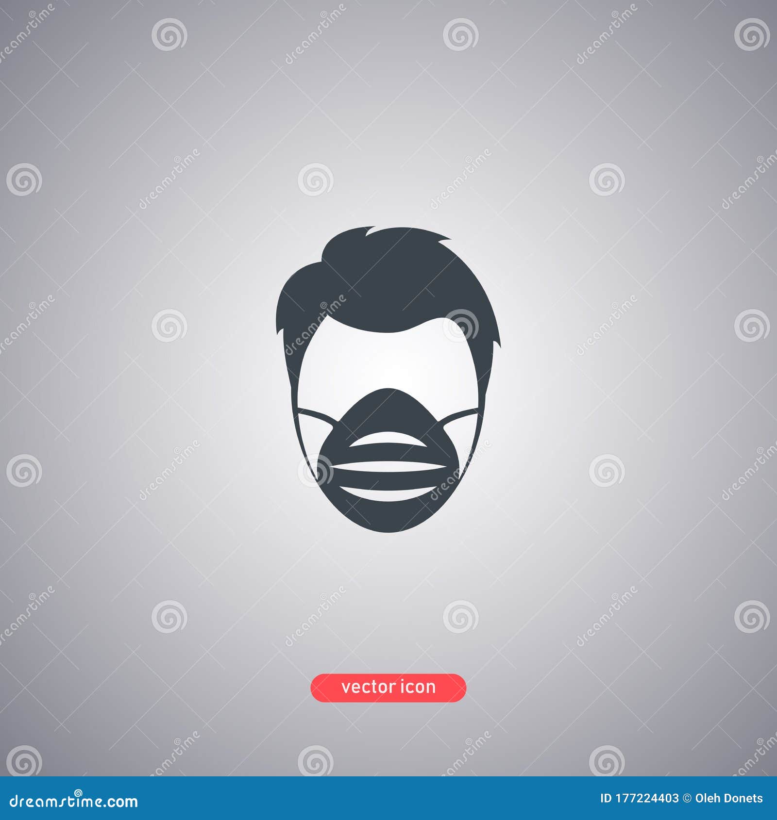 Medical Face Shield Icon in Flat Style Isolated on Gray Background ...