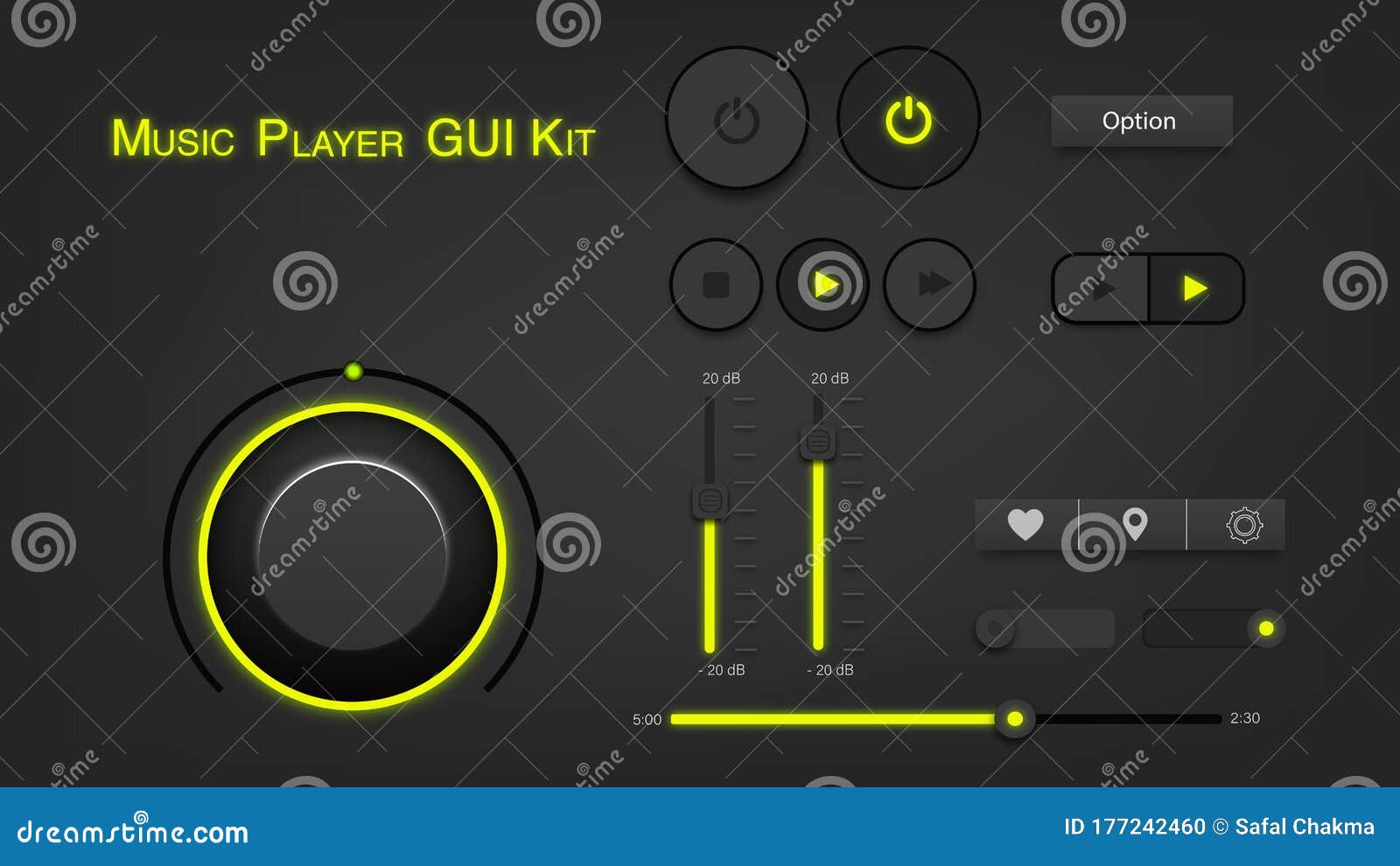 Eye Catching Creative Music Player UI Design. Stock Vector ...