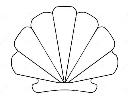 Scallop Shell - Vector Linear Picture for Coloring. Outline. Hand ...