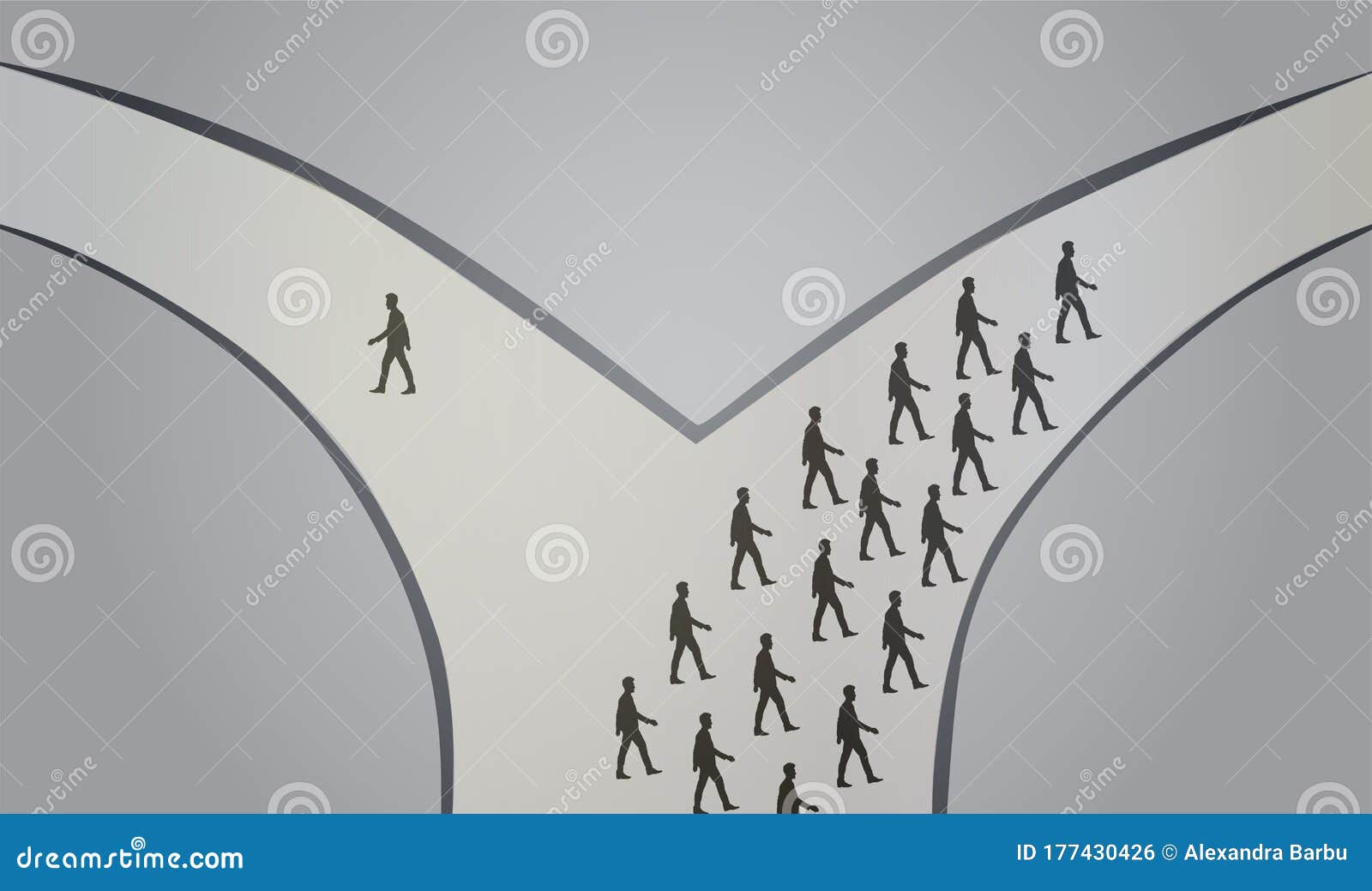 Steps Out of Line, Do Not Follow the Crowd, Follow the Right Way Stock ...