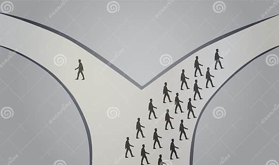 Steps Out of Line, Do Not Follow the Crowd, Follow the Right Way Stock ...