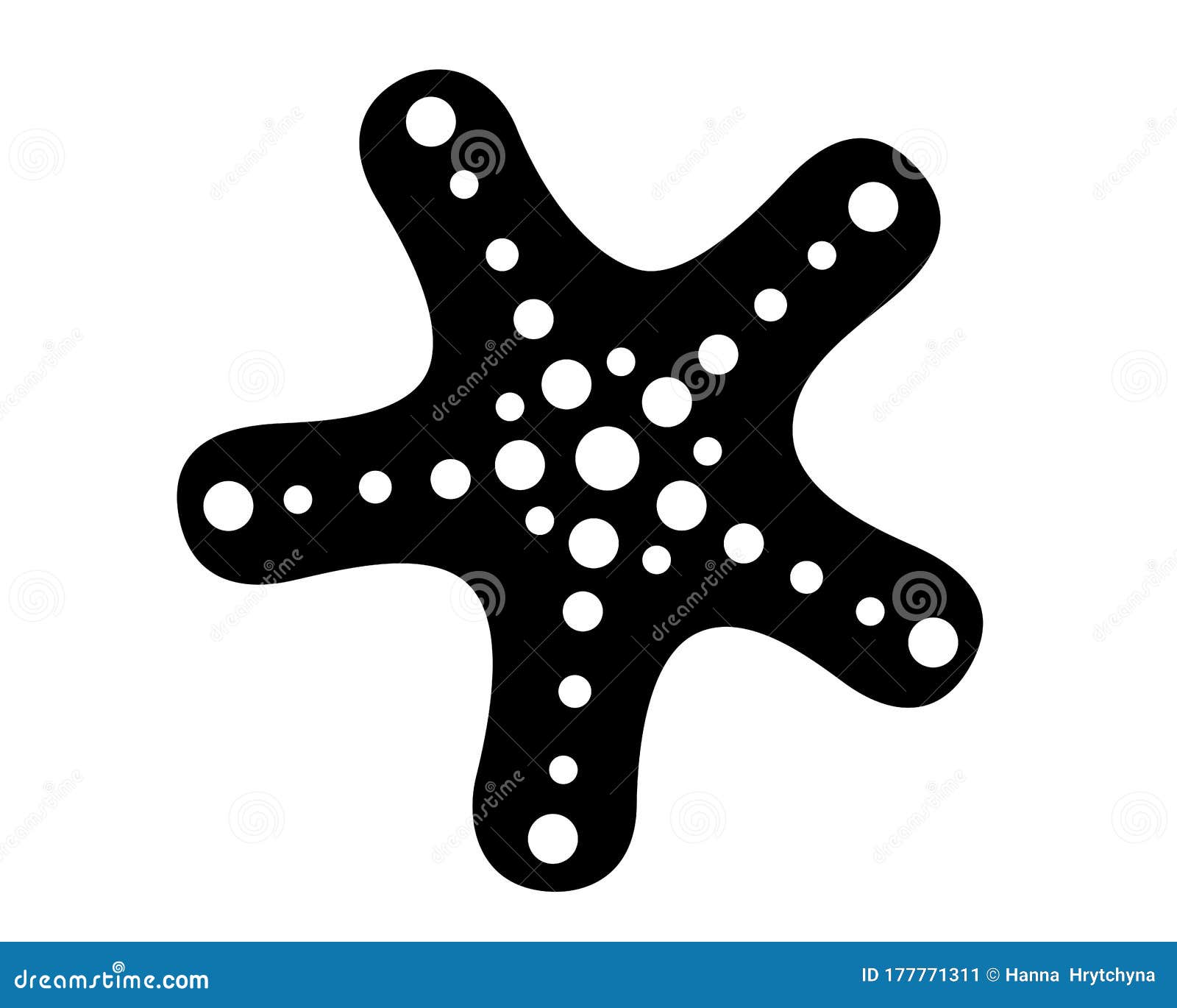 The Silhouette Of A Star. Black Starfish Vector Silhouette Of A Sea ...