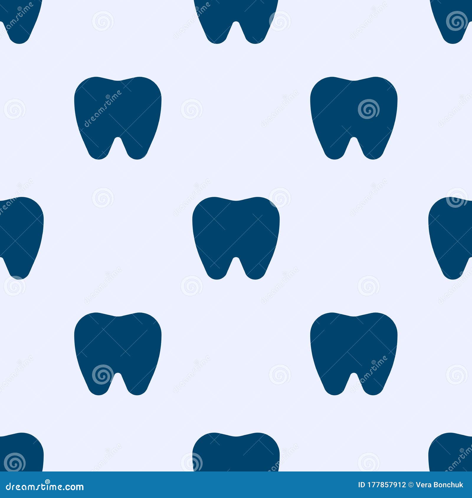 Seamless Pattern with Teeth in Blue Shades. Vector Illustration Stock ...