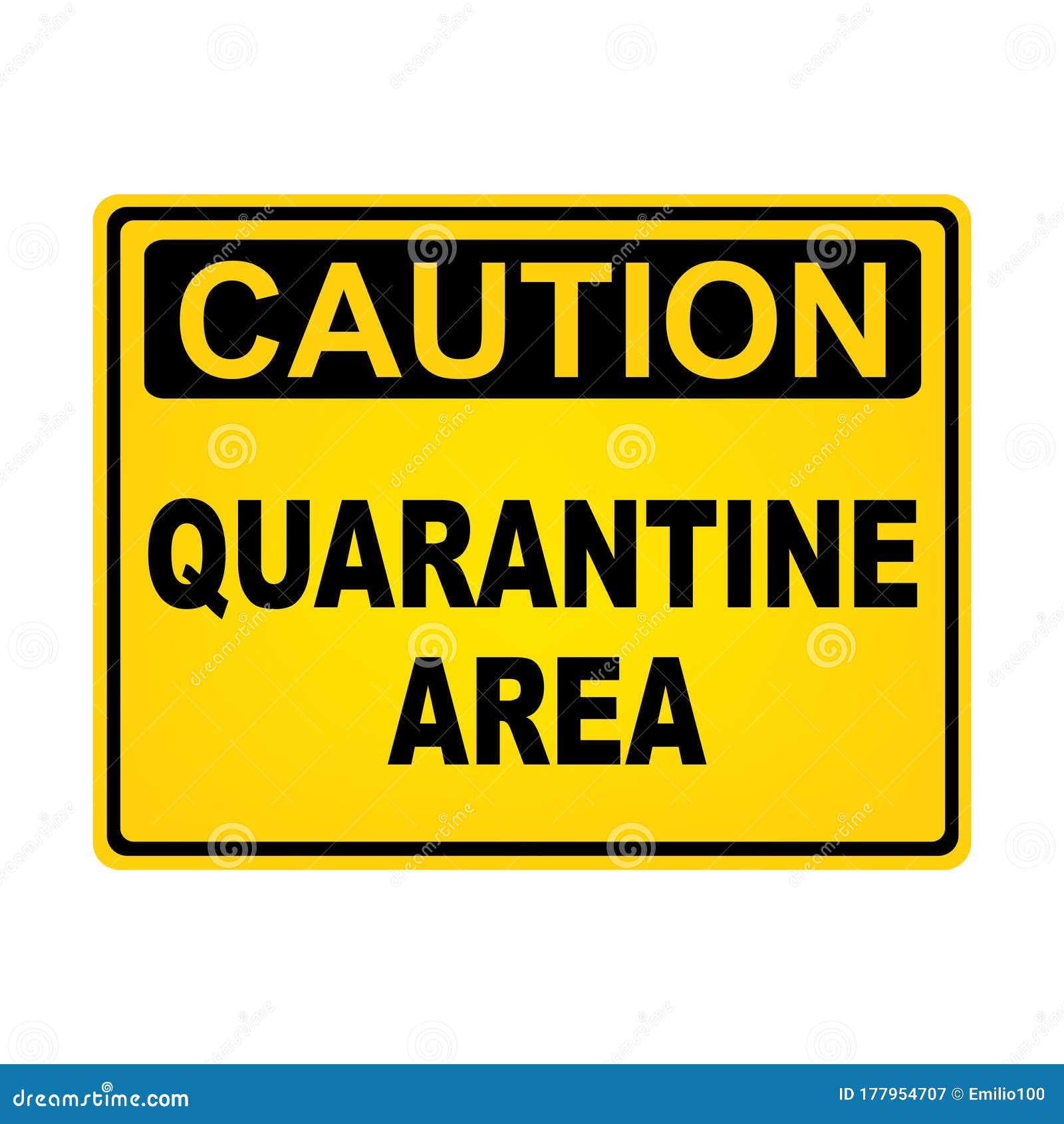 Quarantine Area Caution Sign, Vector Design Stock Vector - Illustration ...